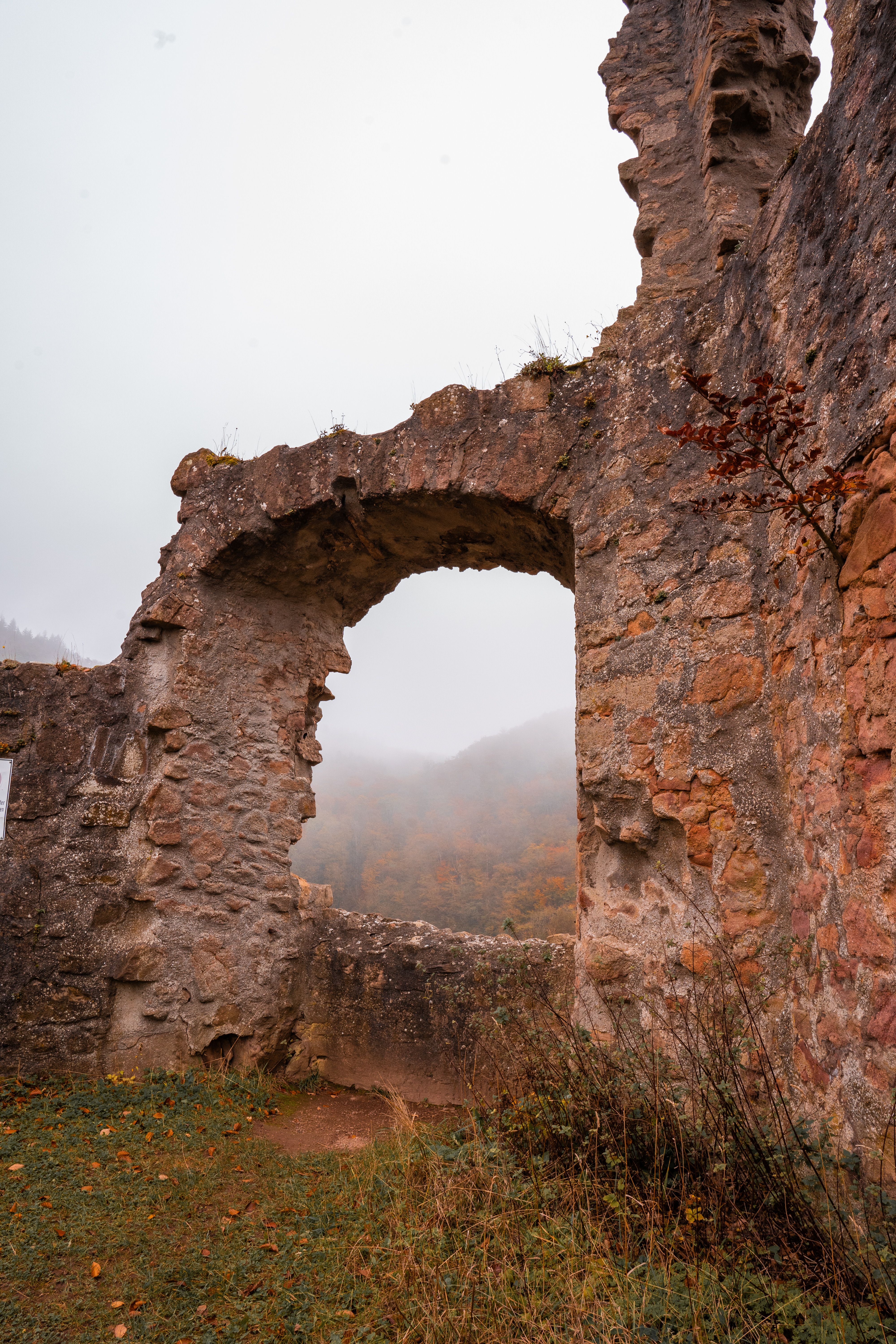 Ancient Stone Ruins in Misty Autumn Landscape · Free Stock Photo