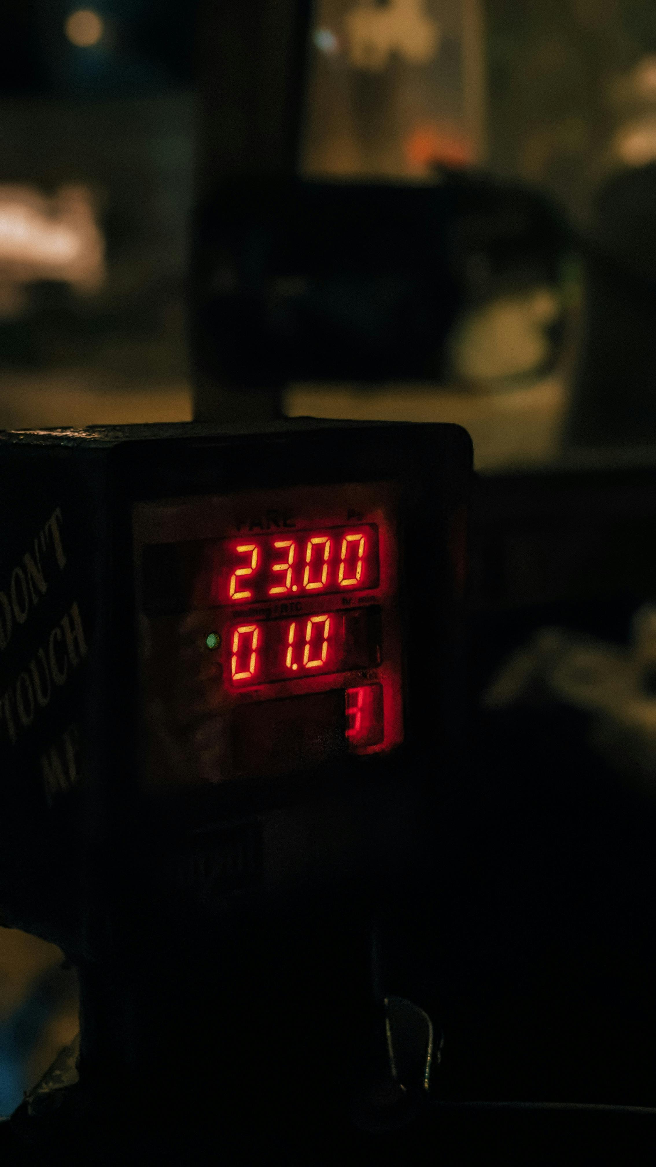 Illuminated Taxi Meter Display in Mumbai at Night · Free Stock Photo