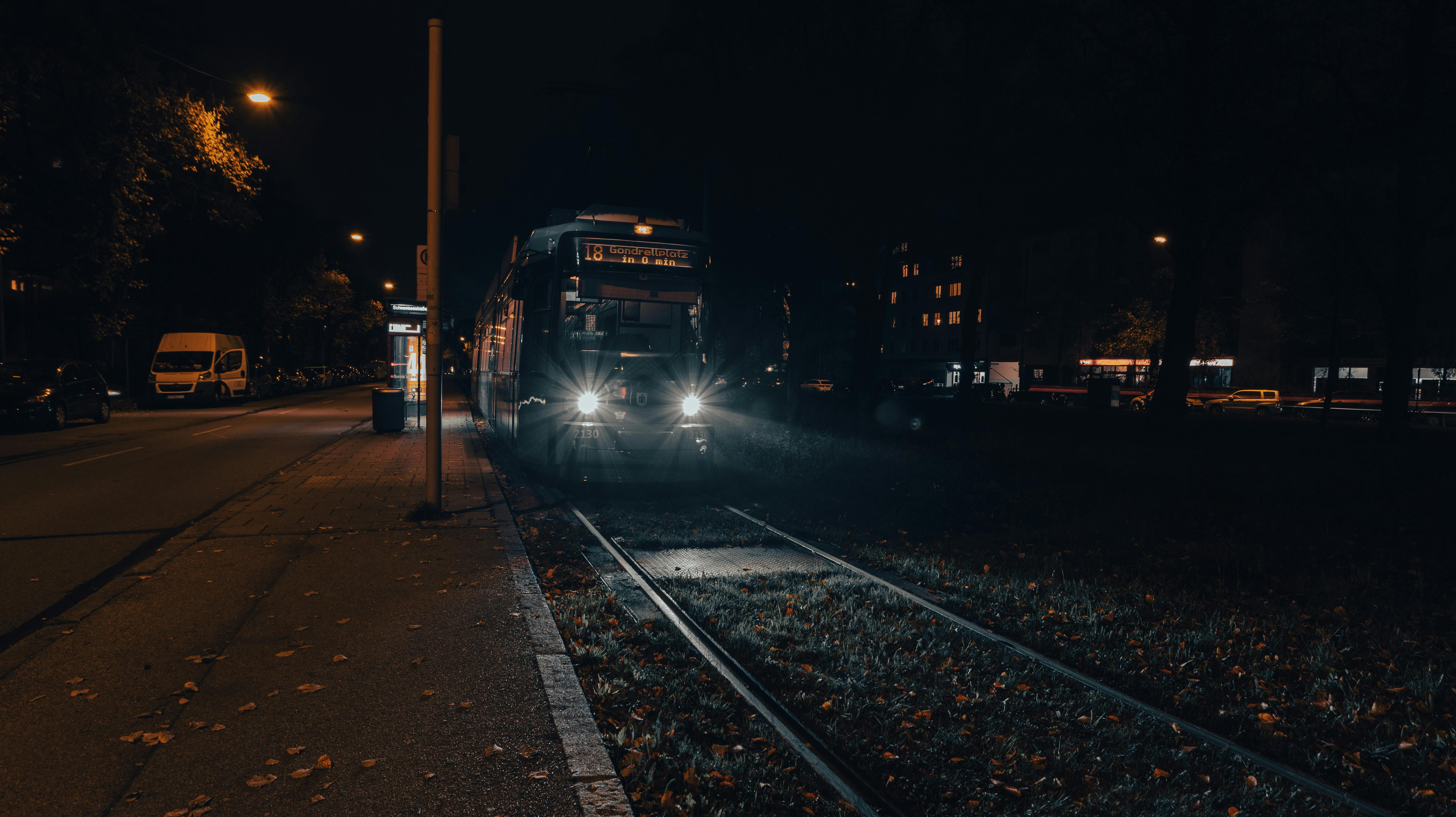 Tram at Night in Munich Street Scene · Free Stock Photo