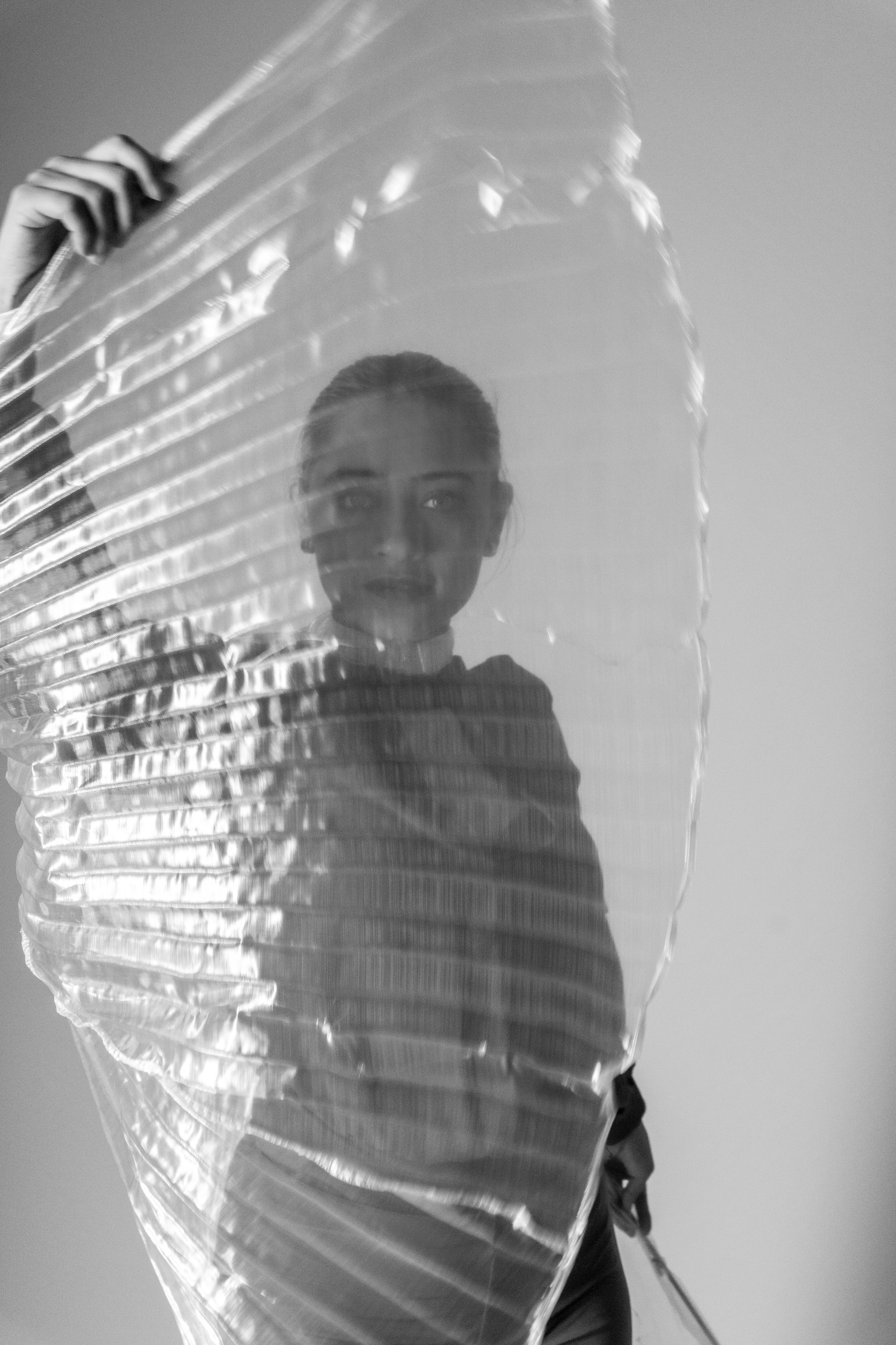 Artistic Portrait of Dancer in Plastic Veil · Free Stock Photo