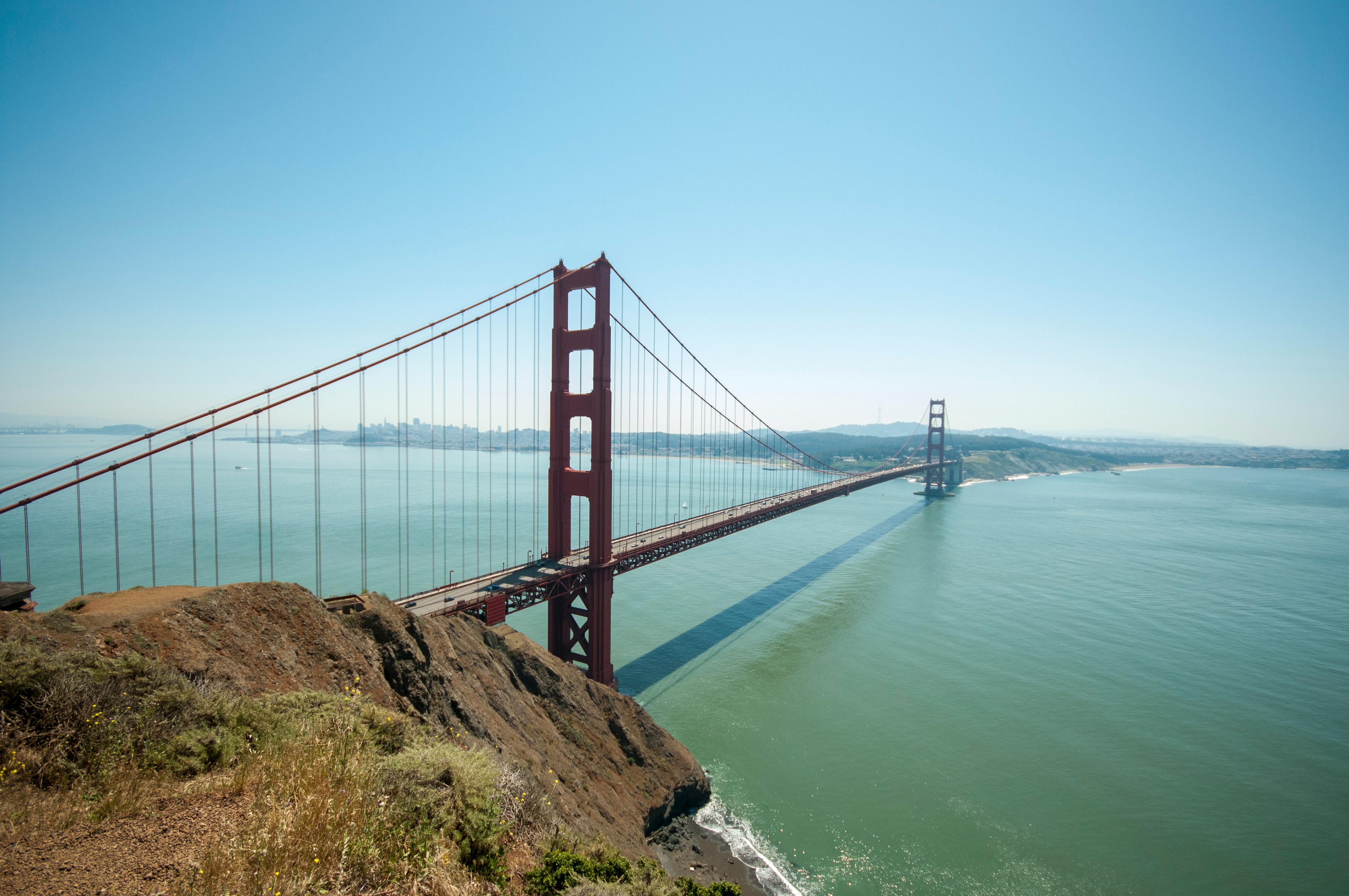 Golden Gate Bridge Aerial View on a Sunny Day · Free Stock Photo