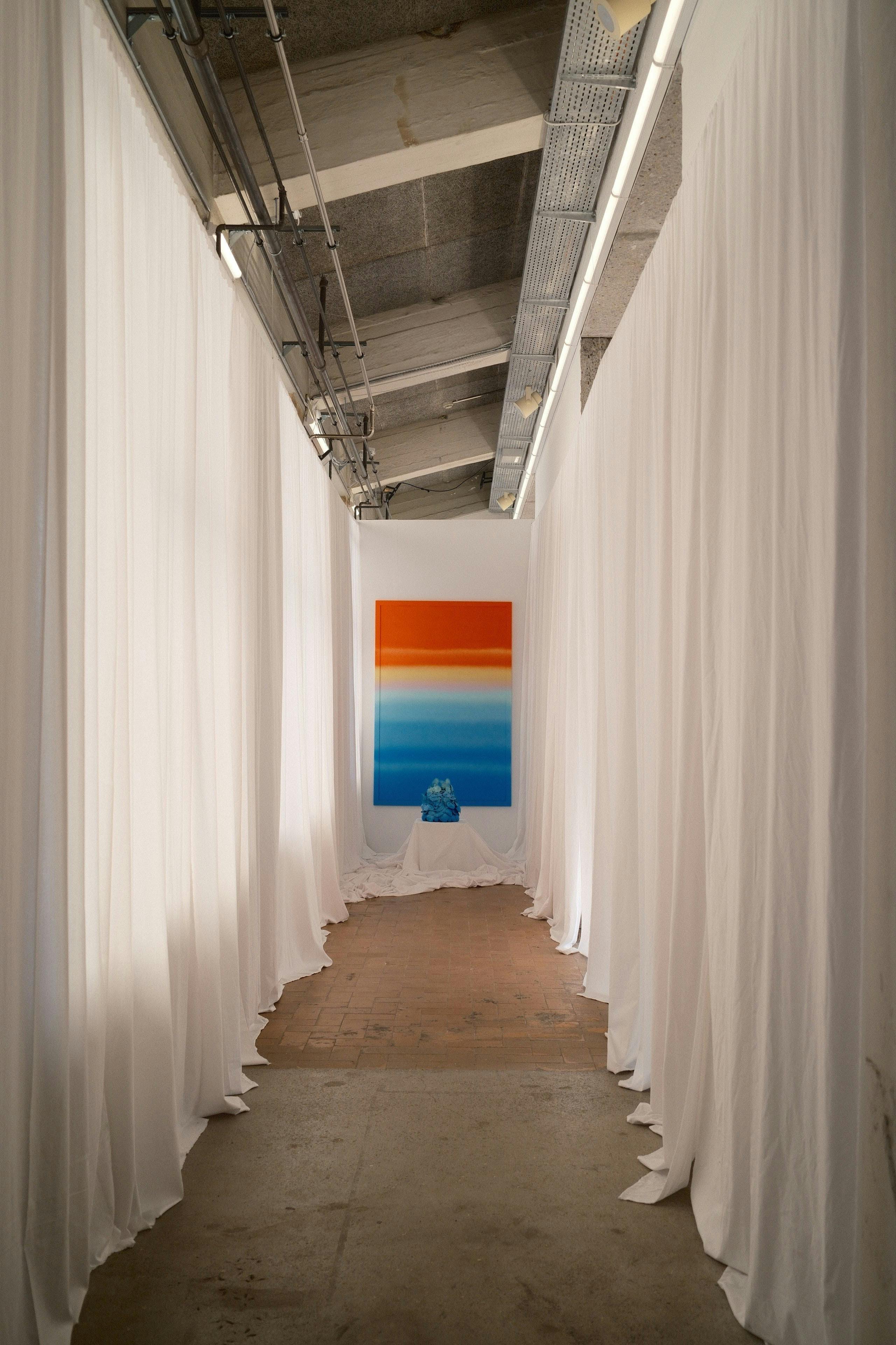 Artistic Hallway with Vibrant Abstract Painting · Free Stock Photo