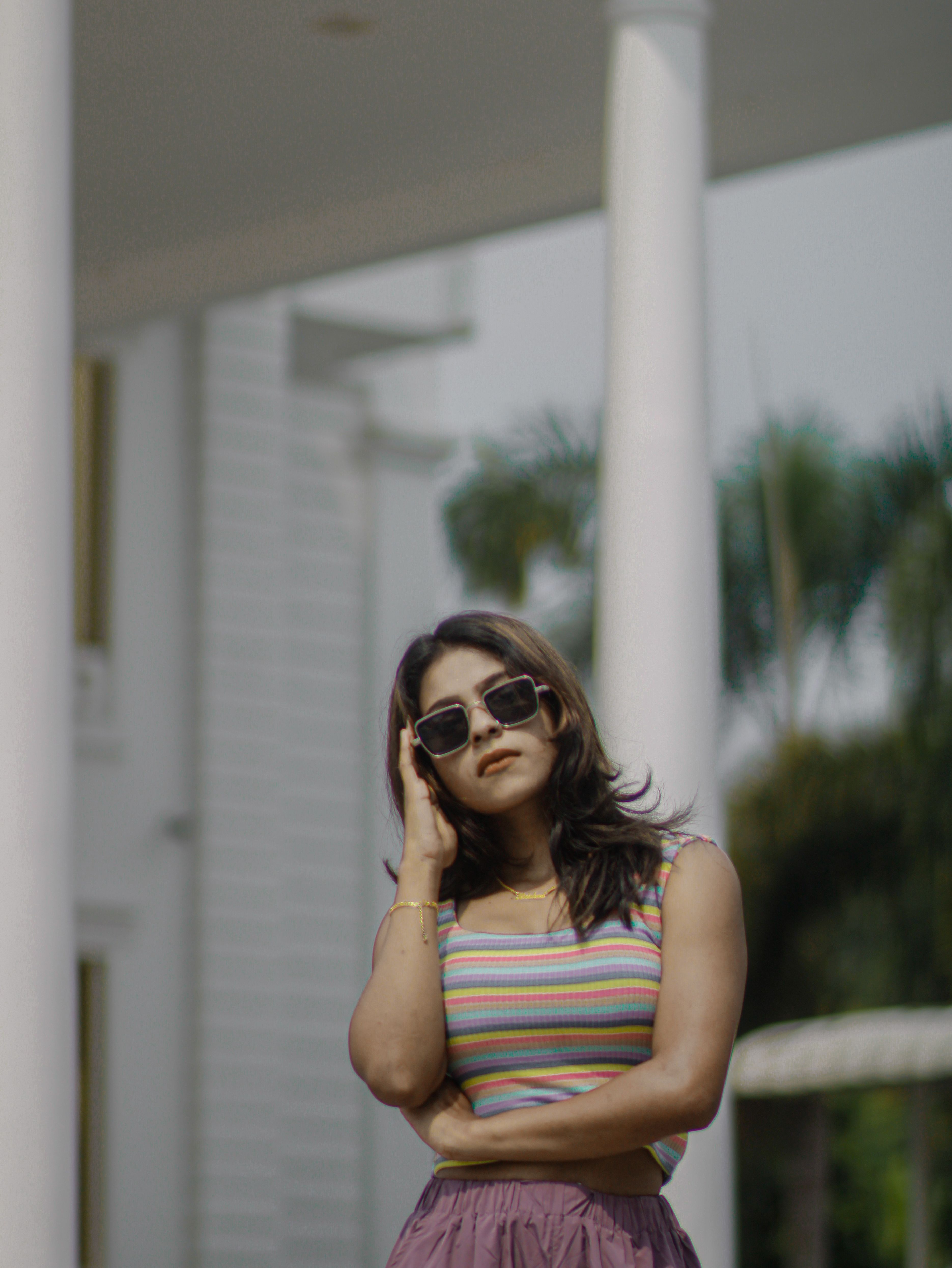 Stylish Young Woman in Sunglasses Outdoors · Free Stock Photo