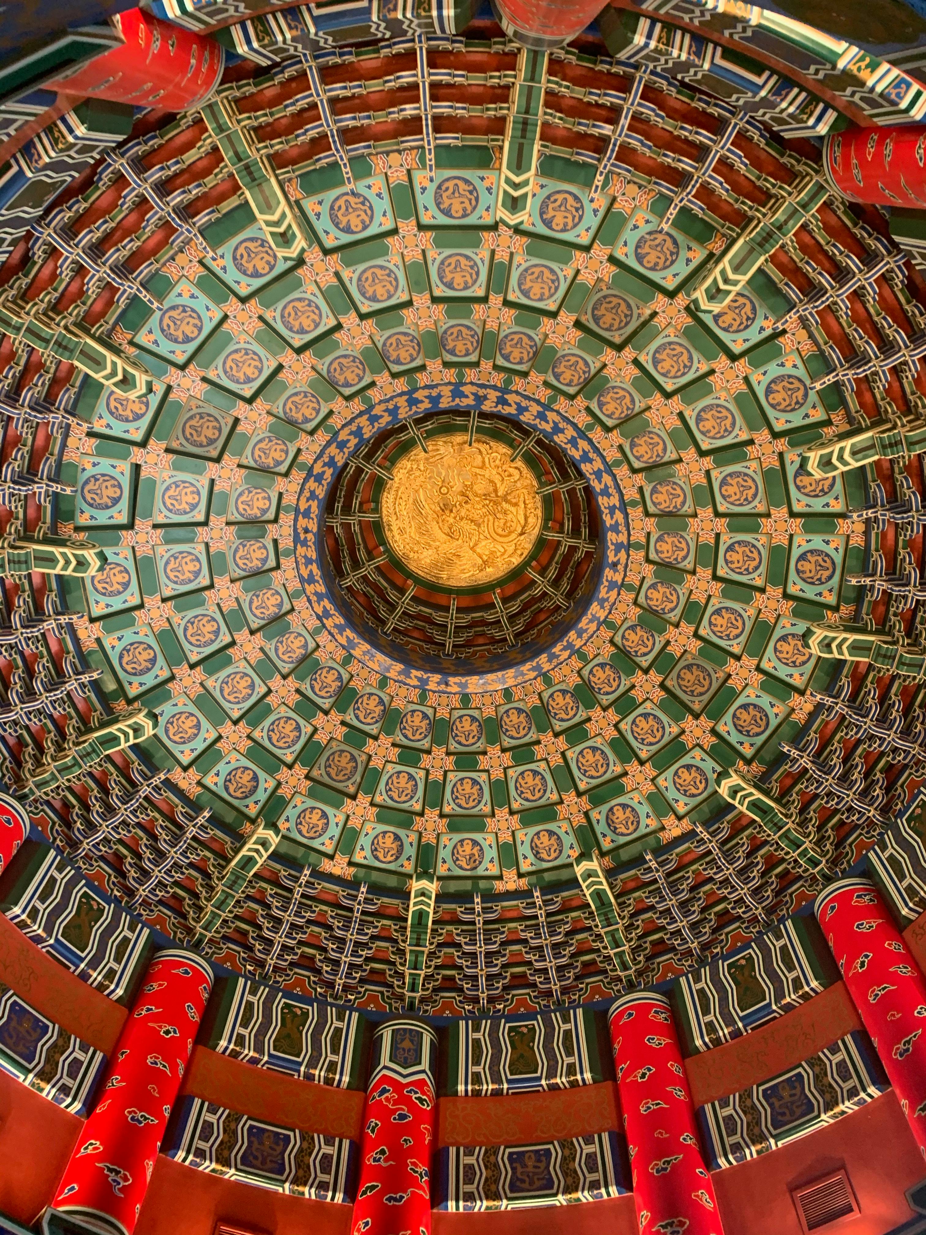 Intricate Chinese Temple Ceiling Architecture · Free Stock Photo