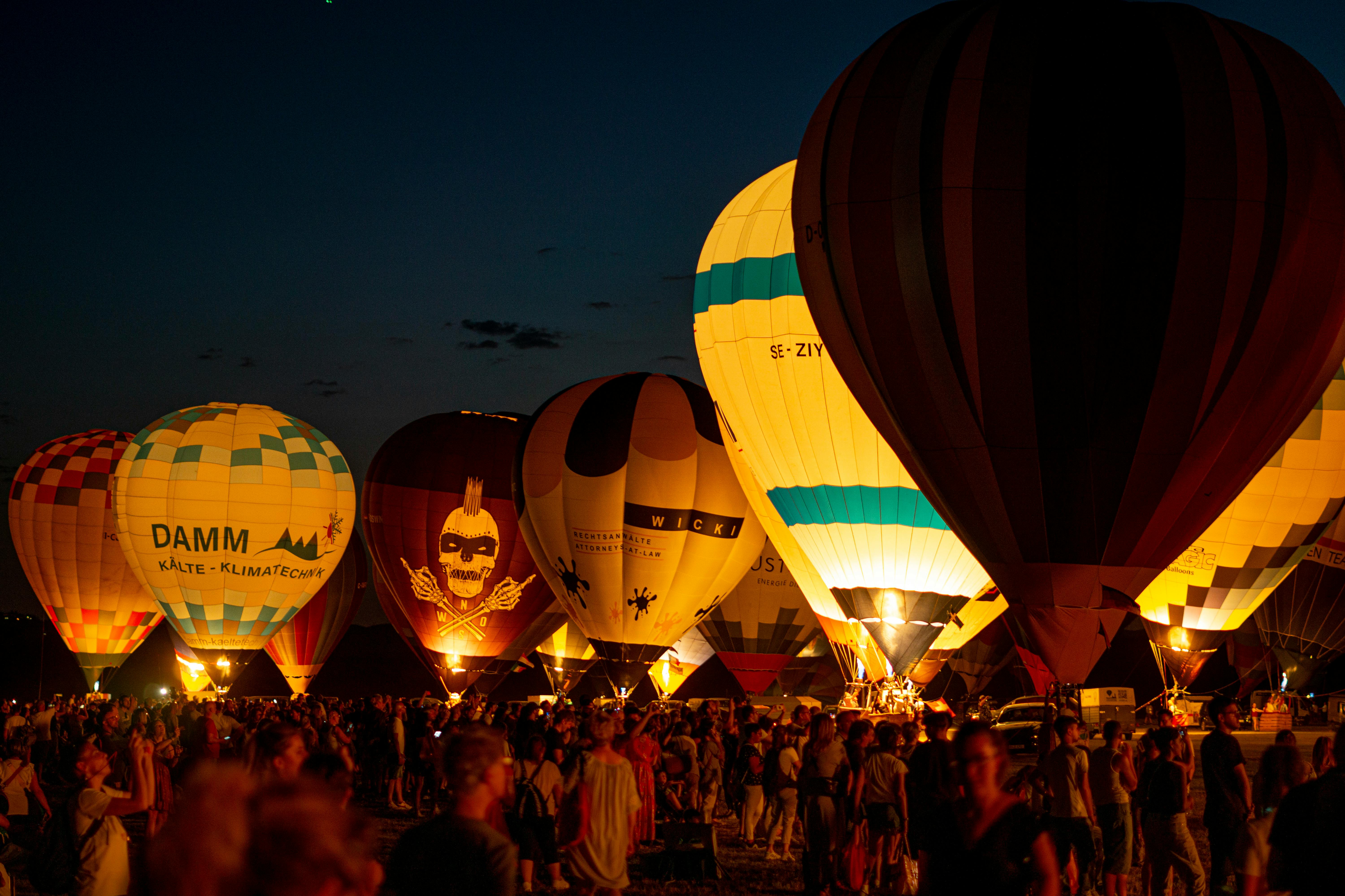 Hot Air Balloon Festival at Night in Terni, Italy · Free Stock Photo