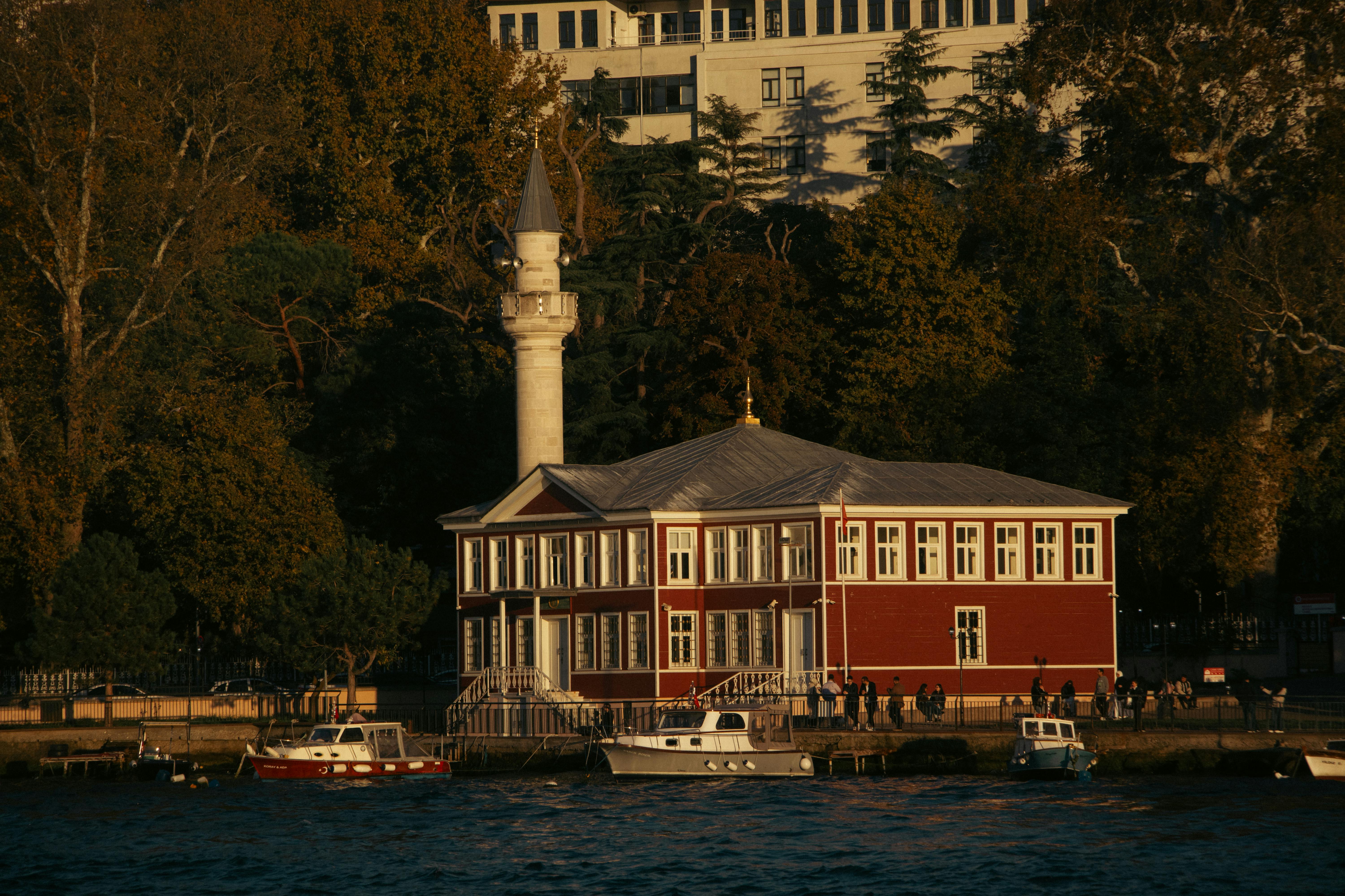 Charming Autumn Scene of Istanbul's Waterfront Mosque · Free Stock Photo