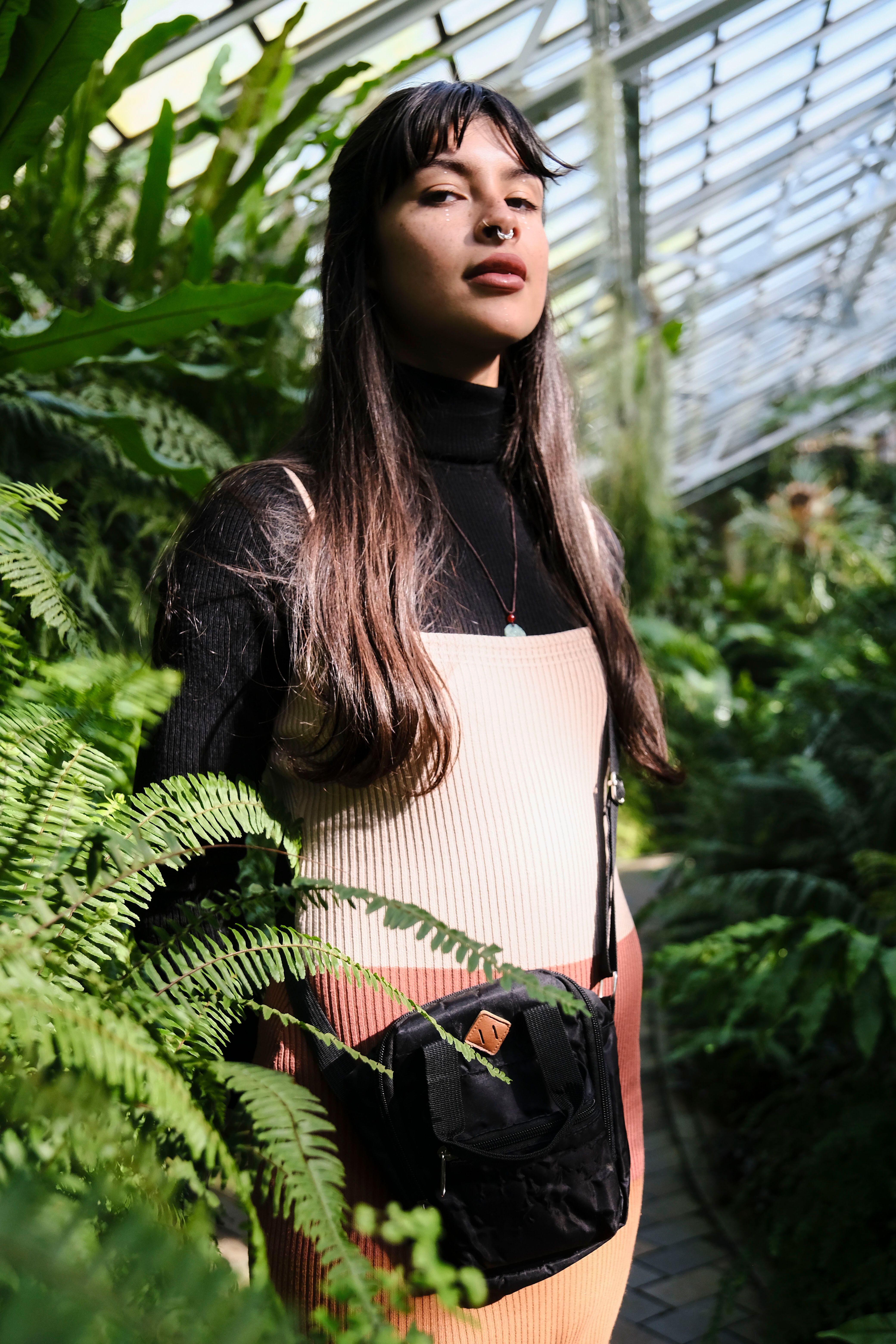 Stylish Young Woman in Indoor Botanical Garden · Free Stock Photo