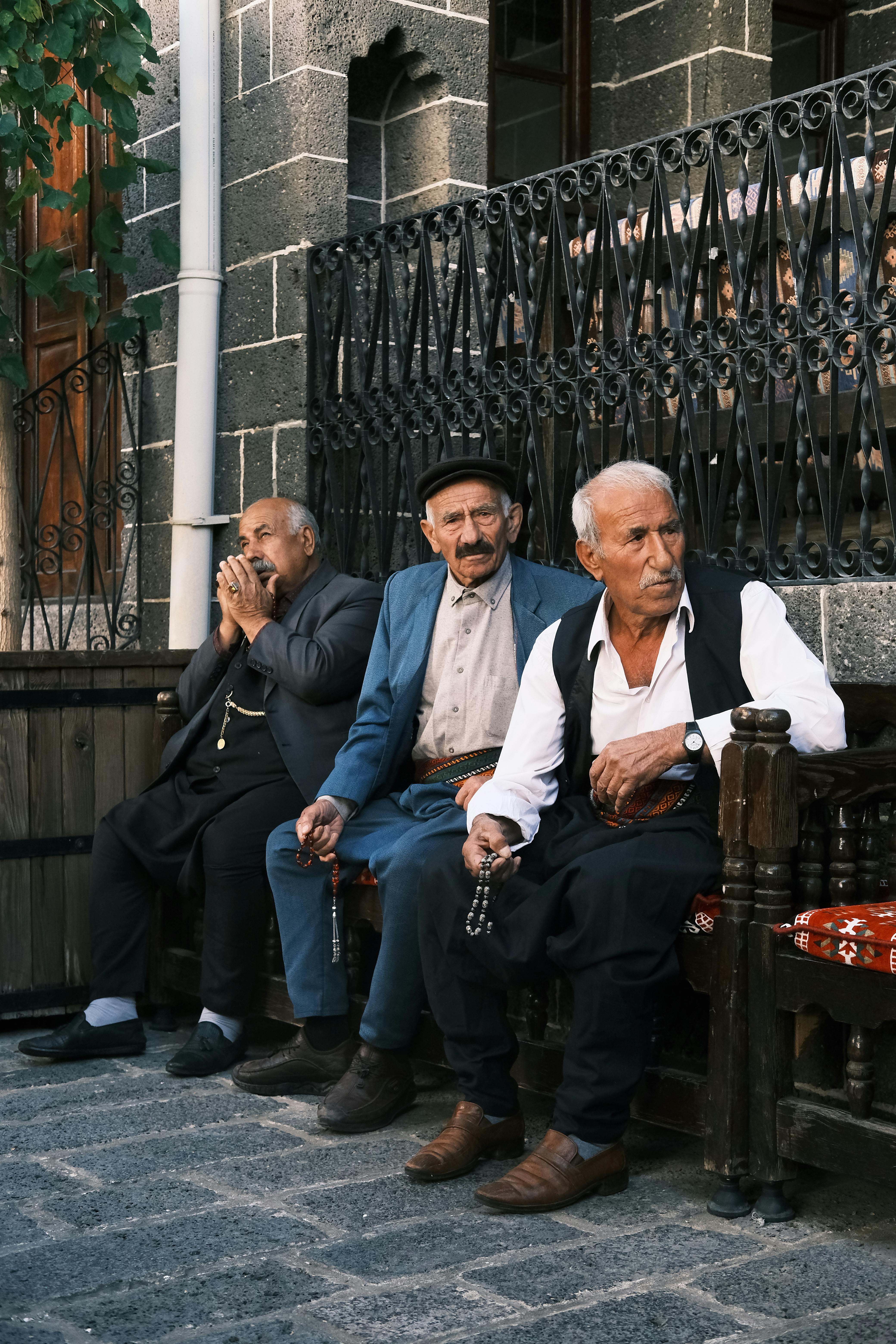 Elderly Men Socializing in Diyarbakır Türkiye · Free Stock Photo