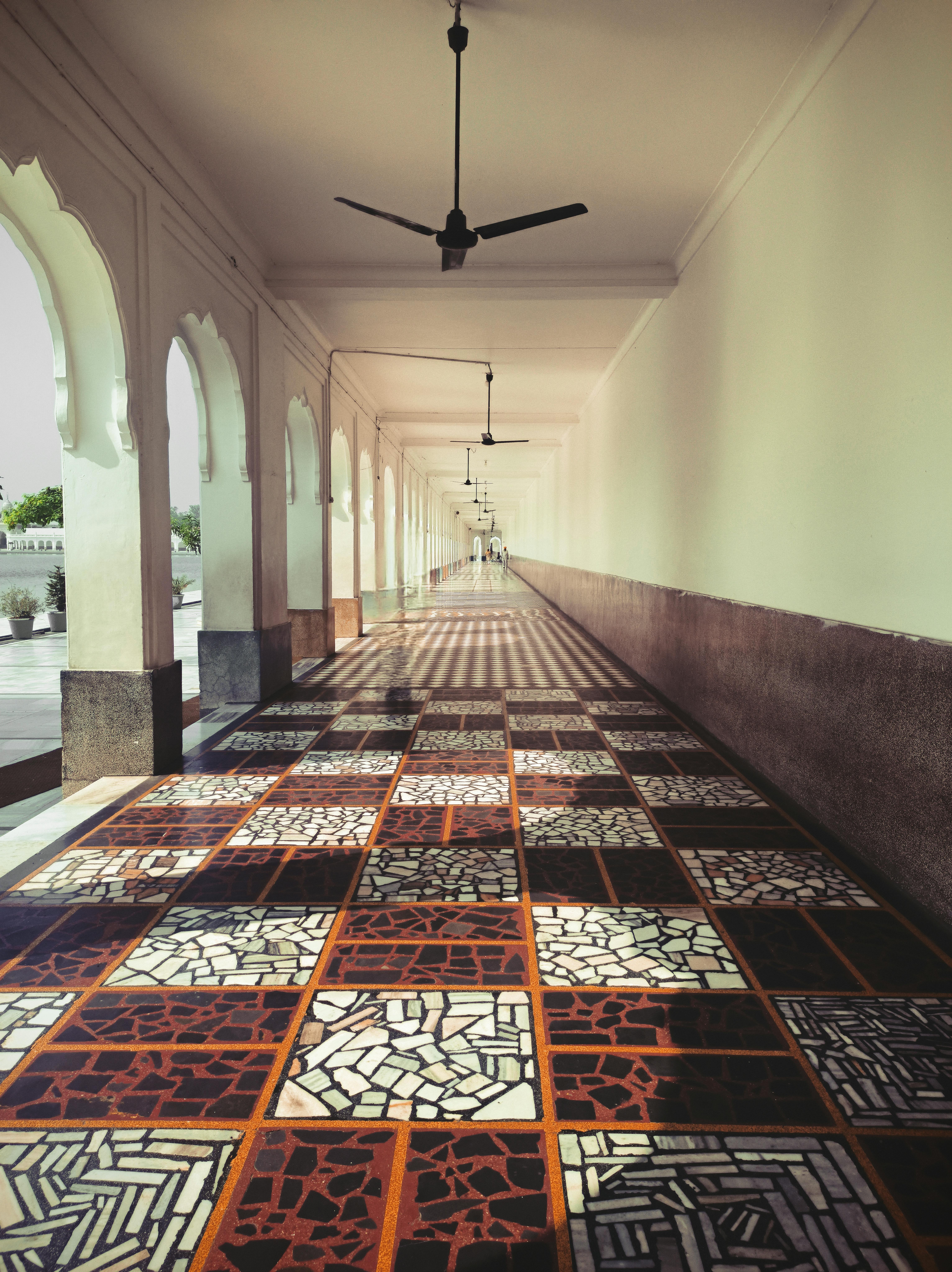 Ancient Indian Corridor with Mosaic Floor · Free Stock Photo