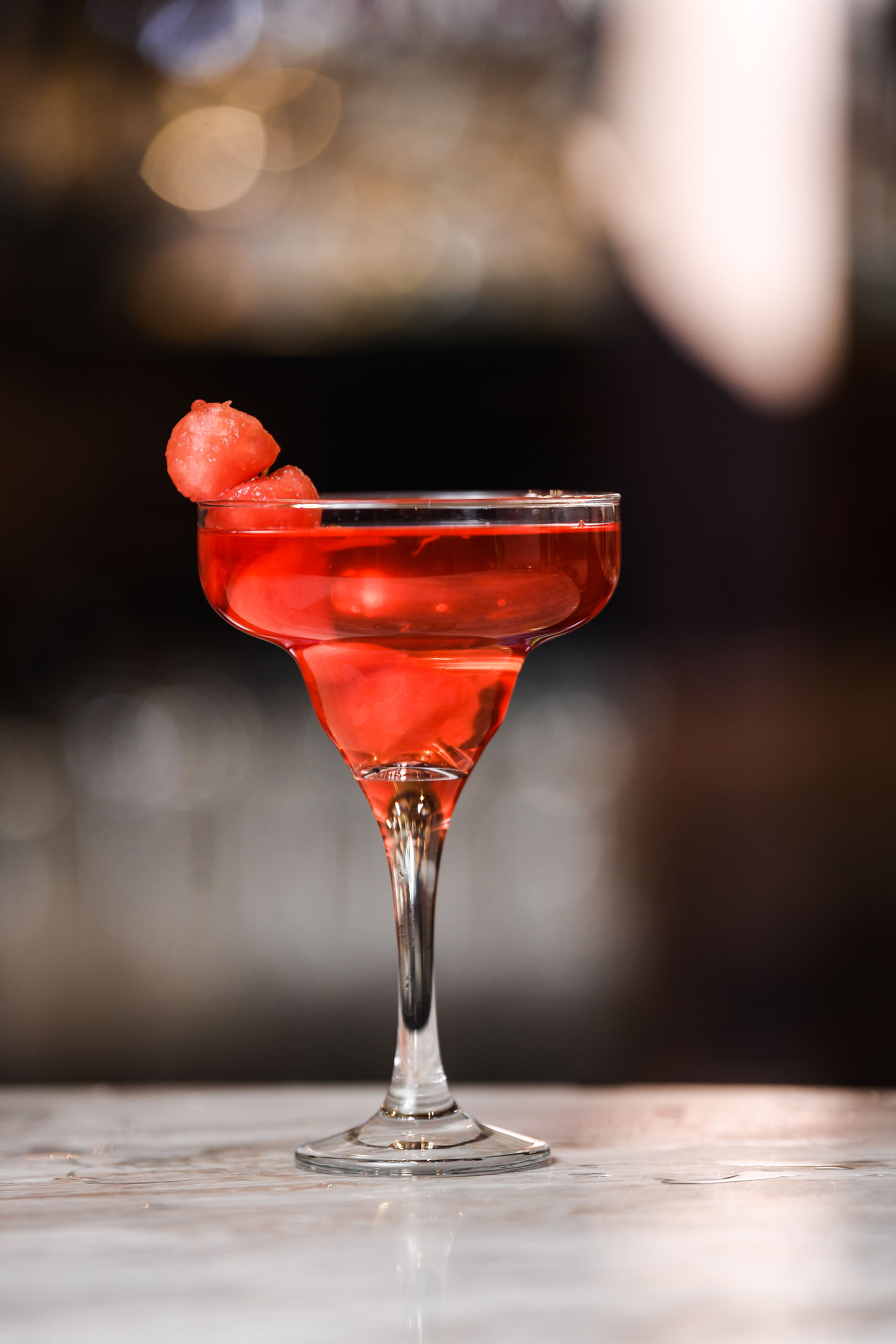 Refreshing Red Cocktail with Watermelon Garnish · Free Stock Photo