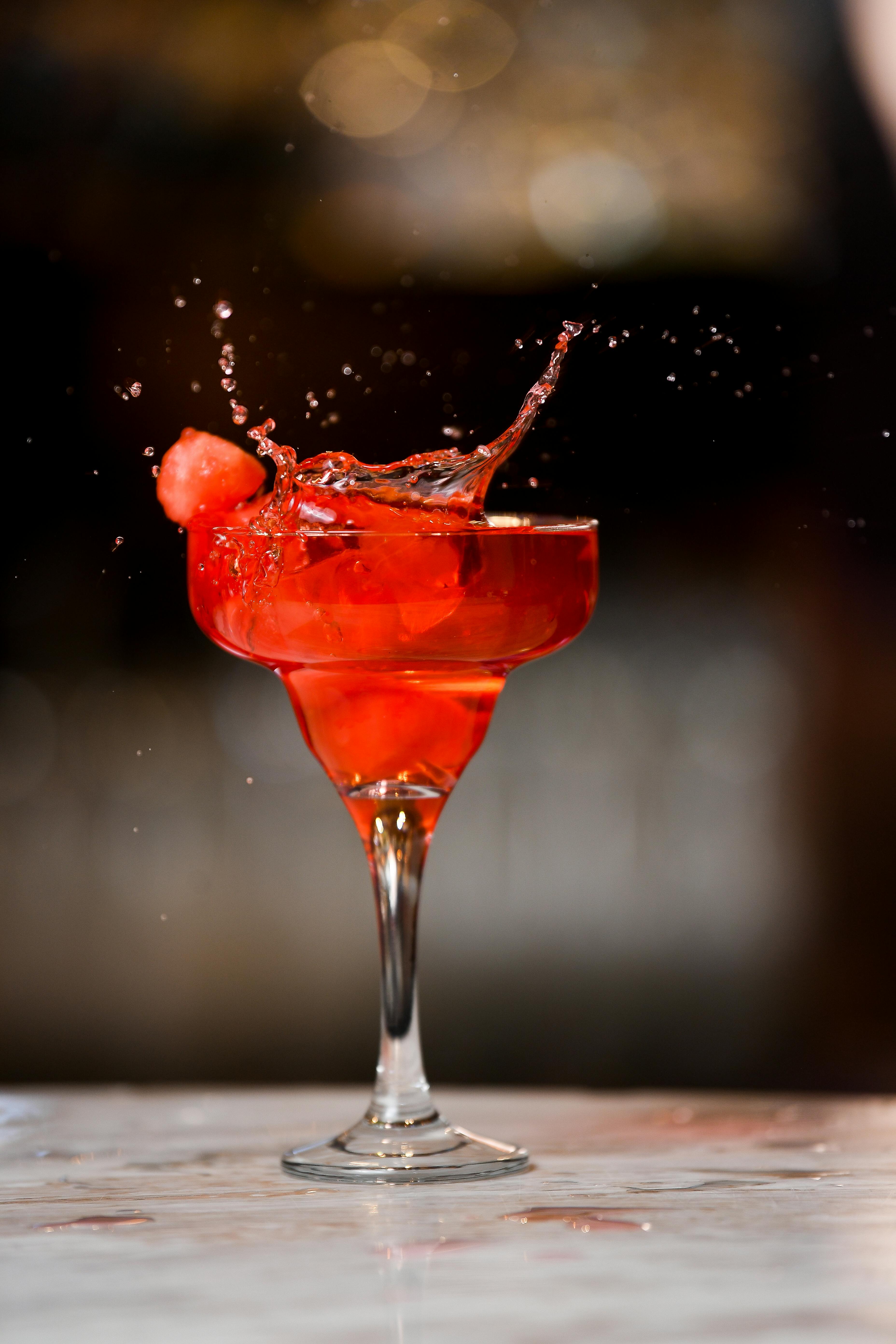 Vibrant Red Daiquiri Cocktail Splashing · Free Stock Photo
