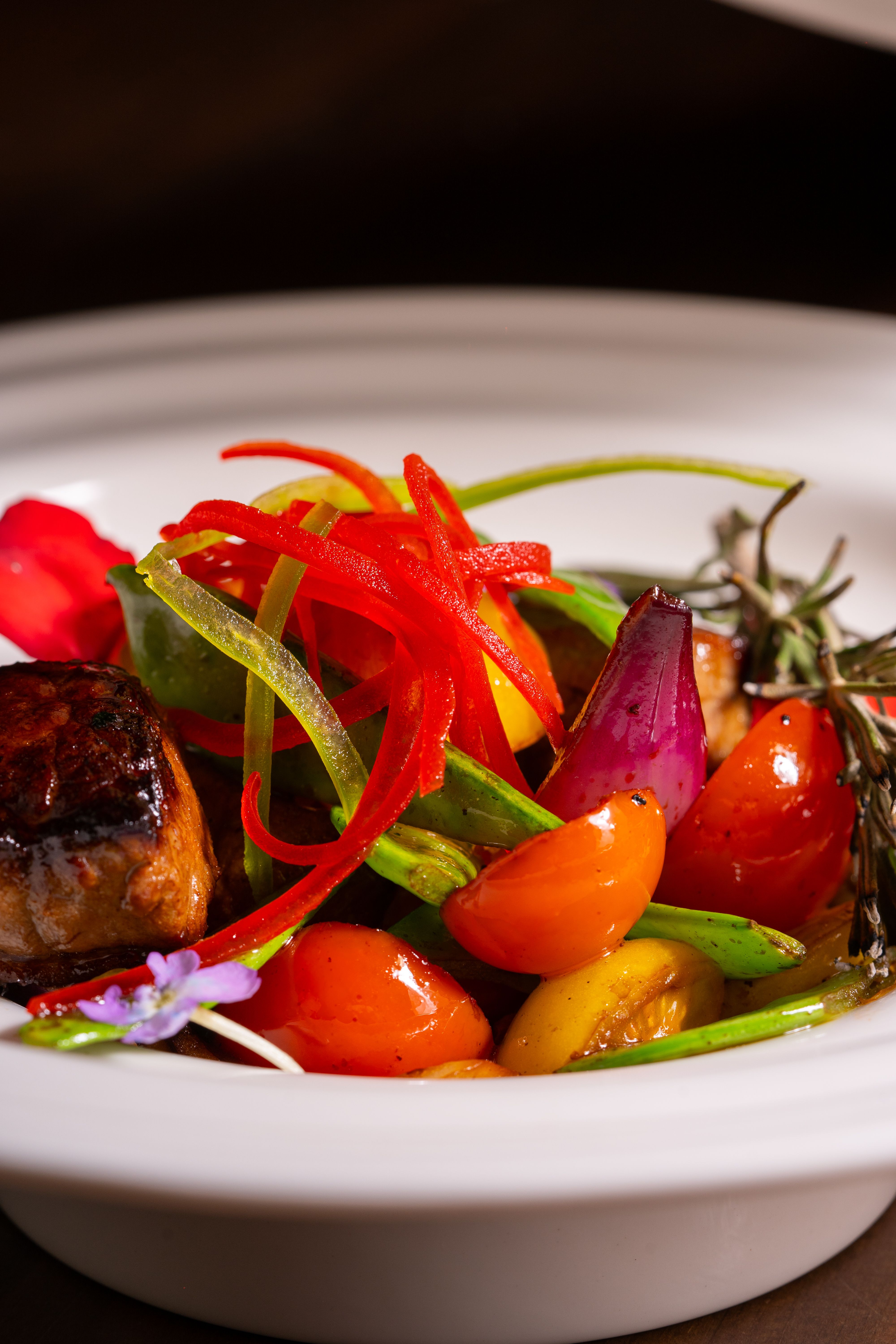 Vibrant Gourmet Vegetable Dish on Plate · Free Stock Photo