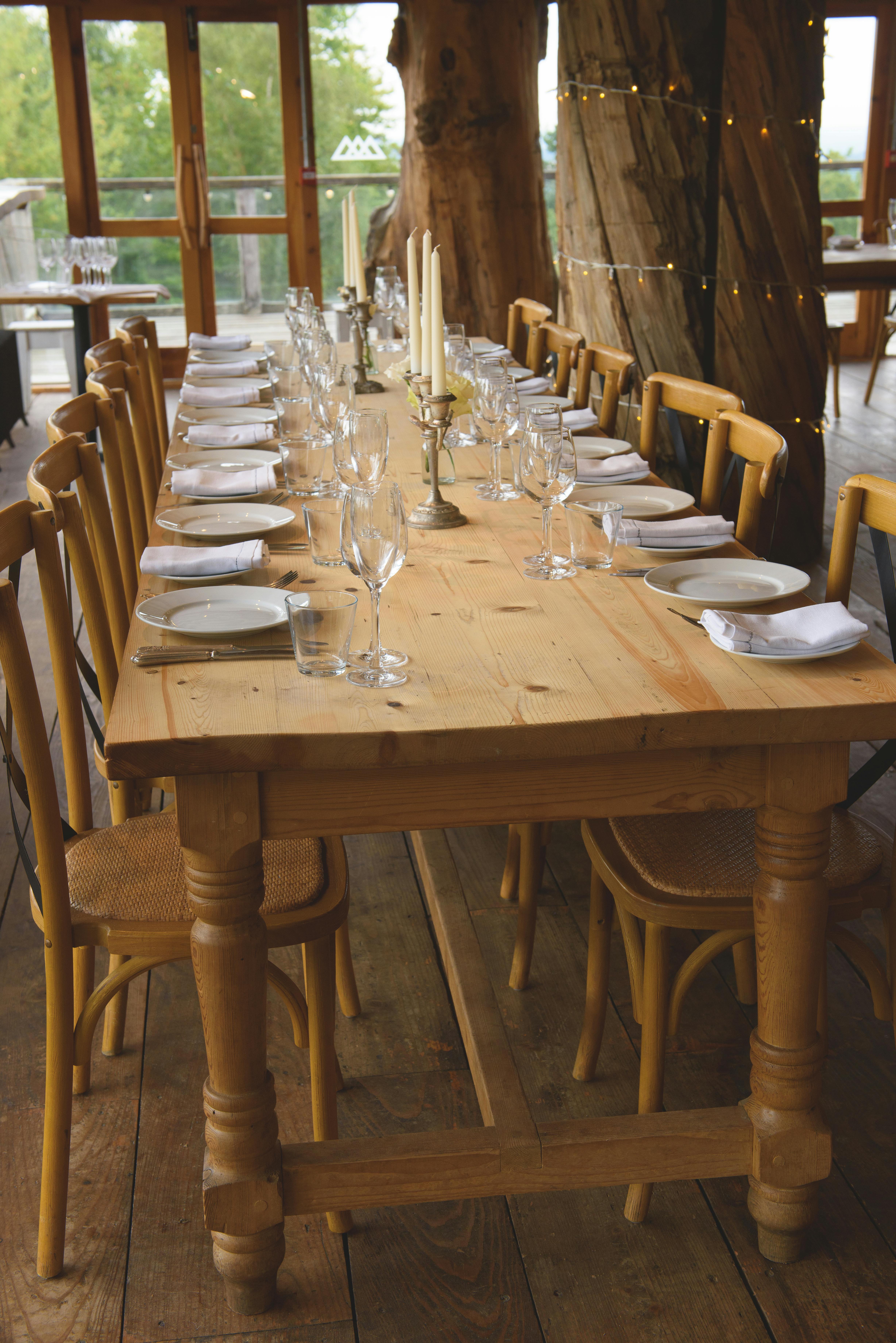 Rustic Dining Table Setup in Cozy Wooden Interior · Free Stock Photo