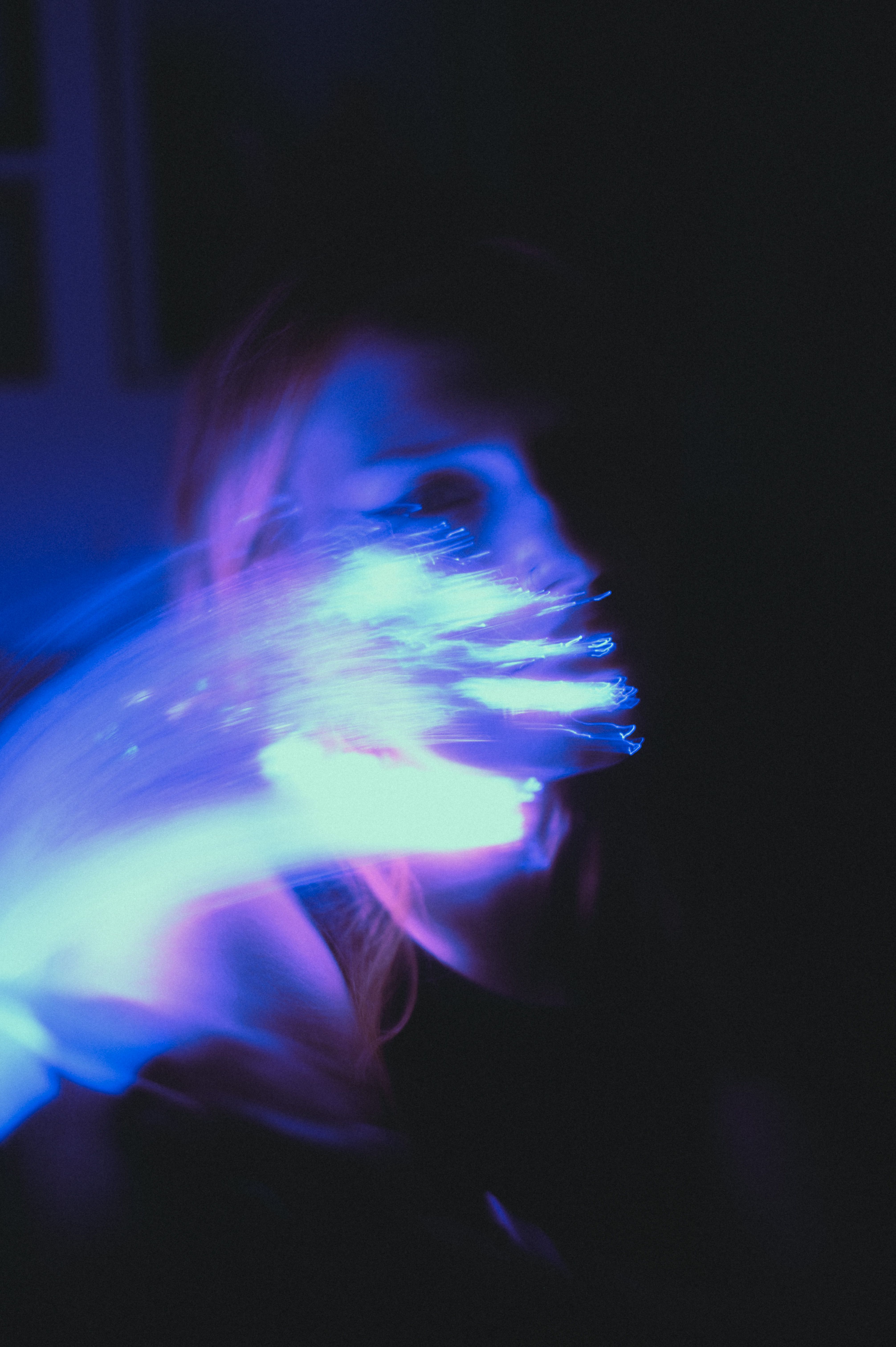 Artistic Portrait with Neon Light Effects · Free Stock Photo