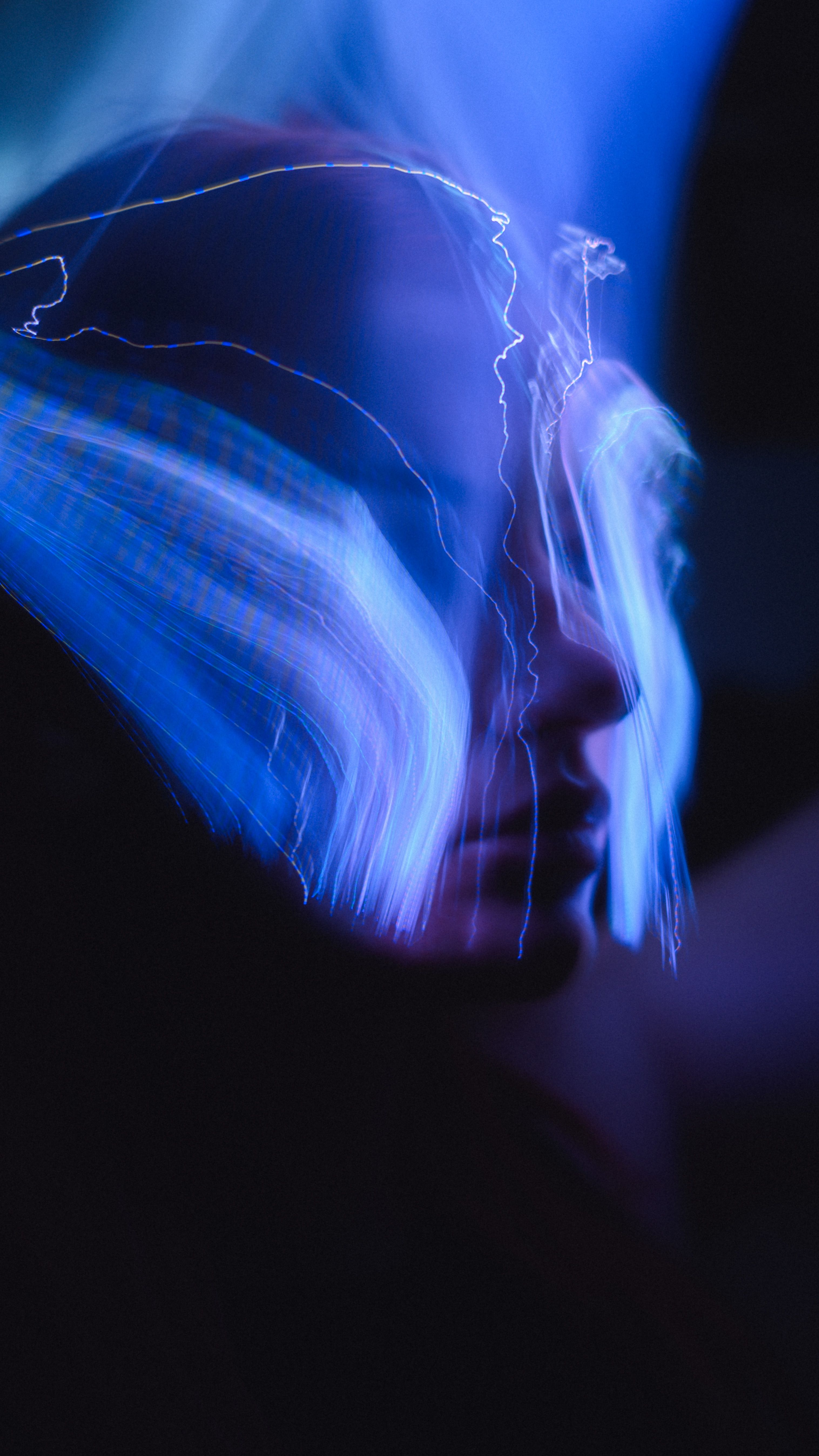 Abstract Neon Light Portrait of a Person · Free Stock Photo