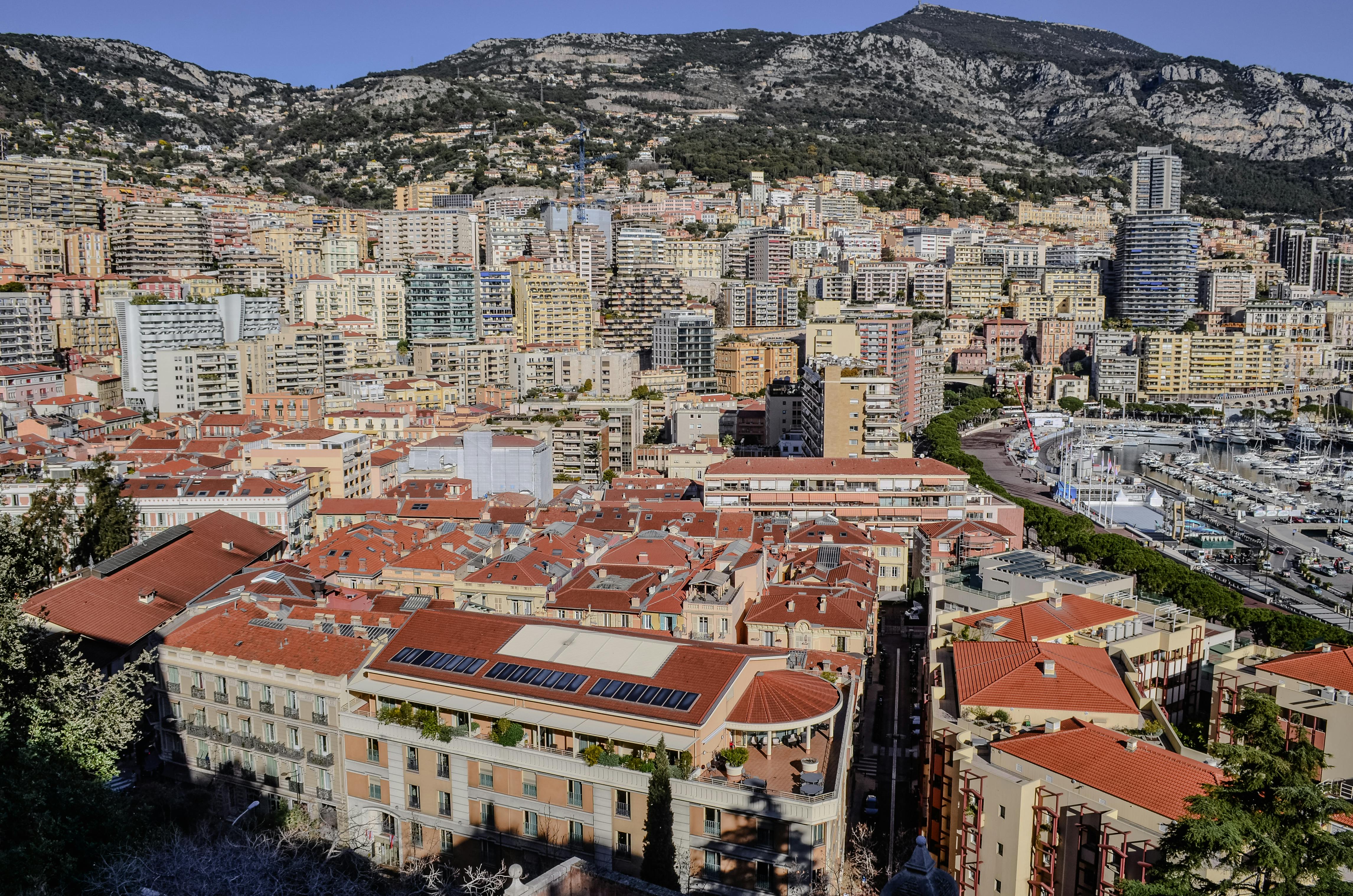 Scenic Aerial View of Urban Monaco · Free Stock Photo