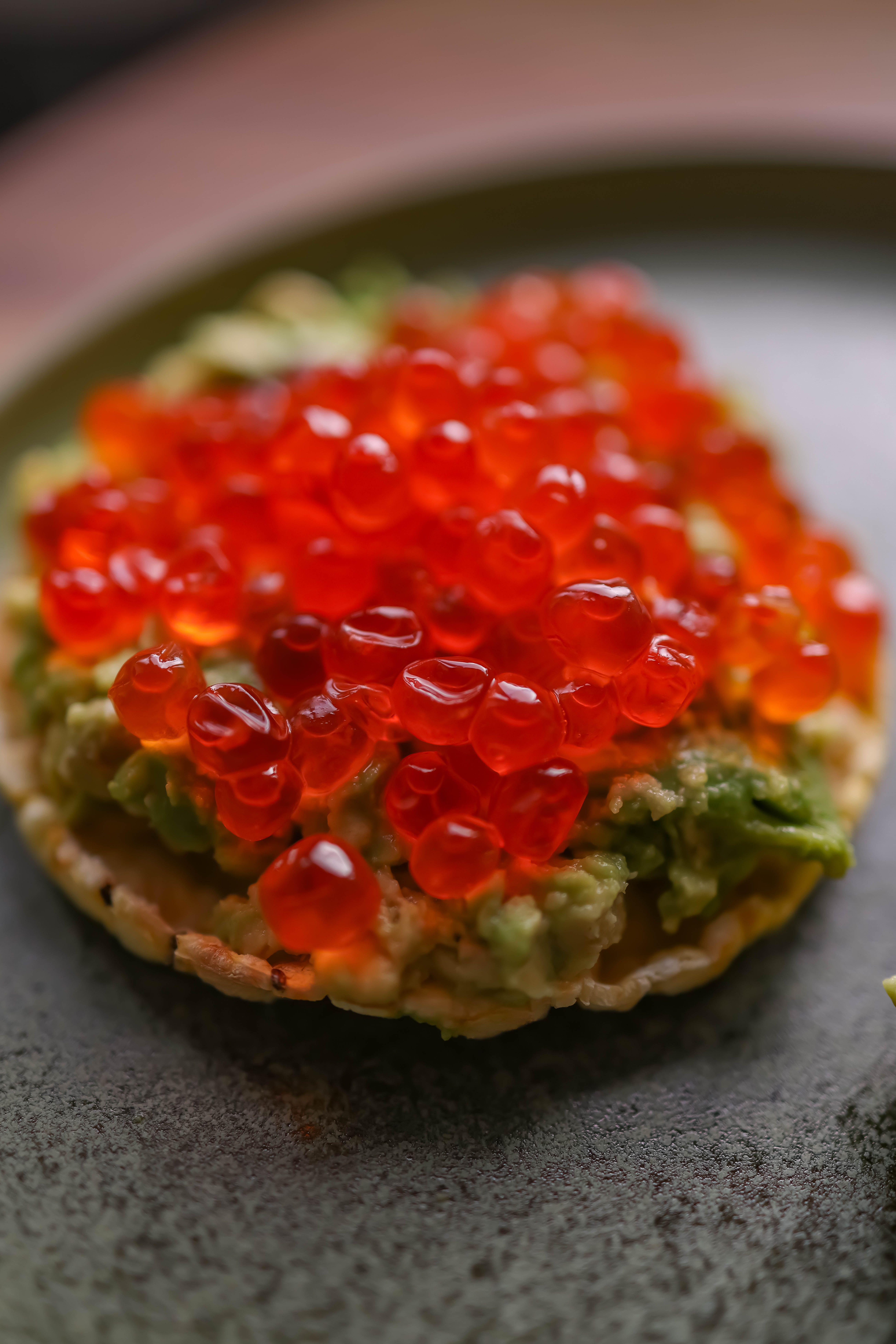 Close-Up of Avocado Toast with Red Caviar · Free Stock Photo