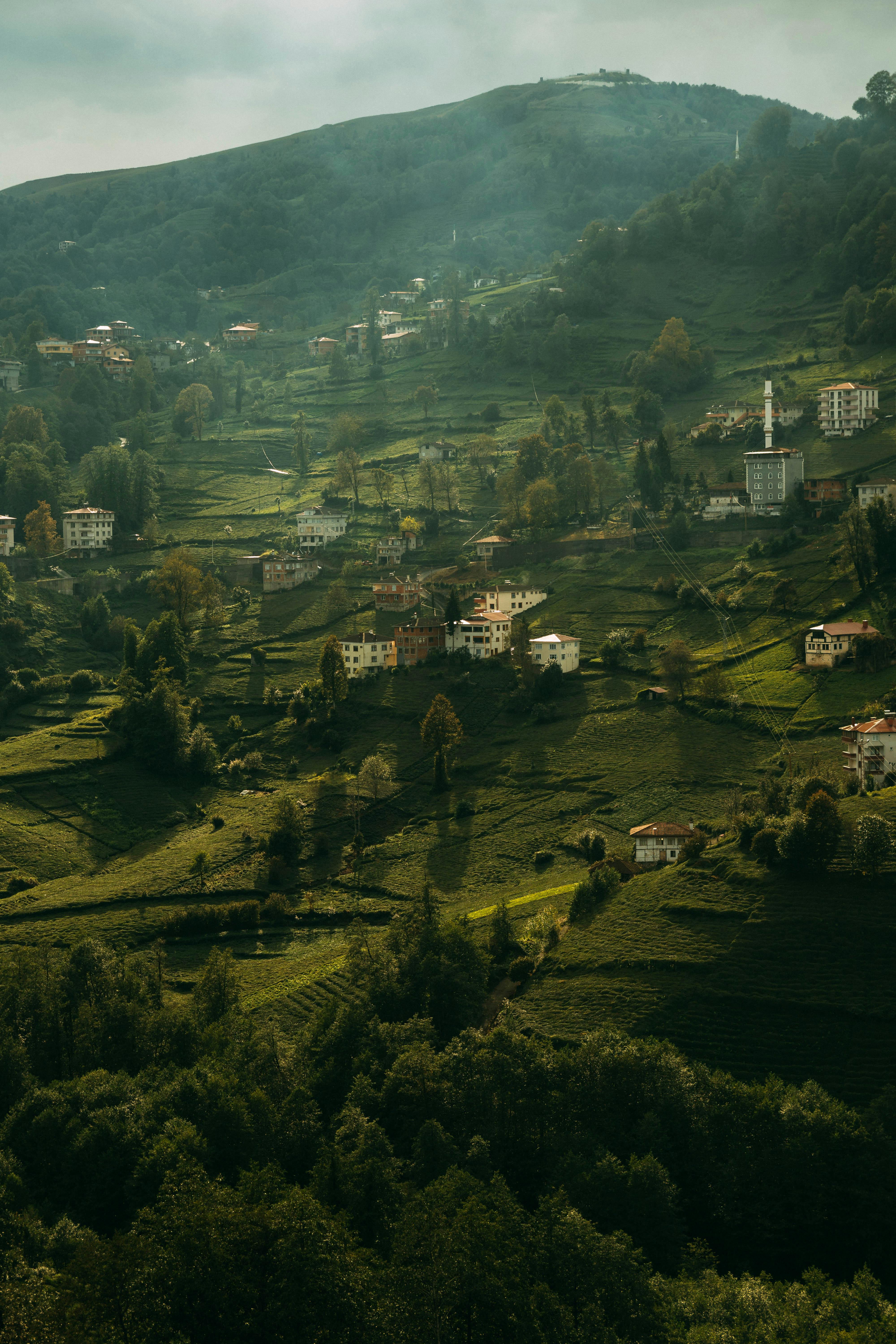 Scenic Mountain Village Landscape at Daytime · Free Stock Photo