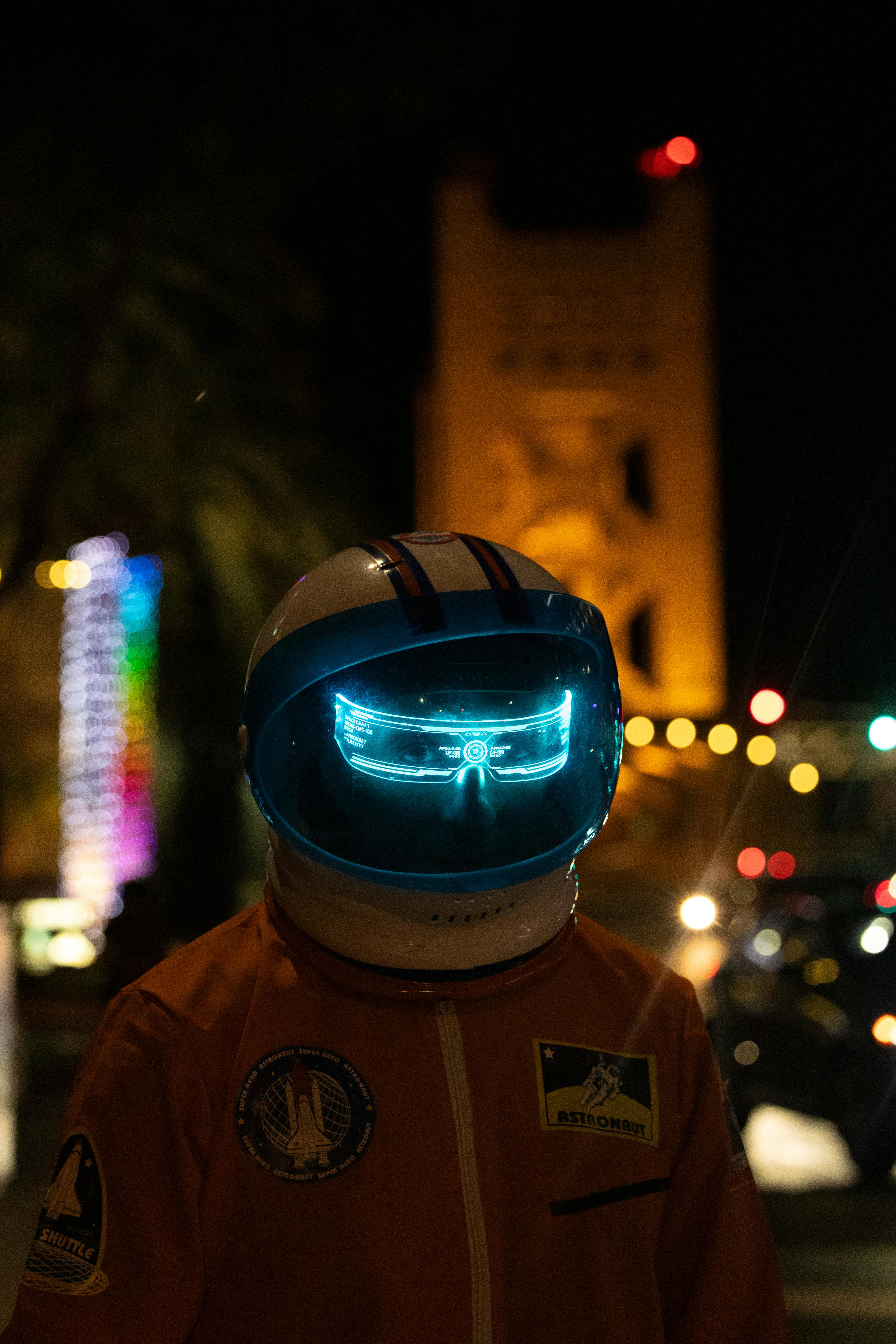 Astronaut Pose at Night with Tower Bridge · Free Stock Photo