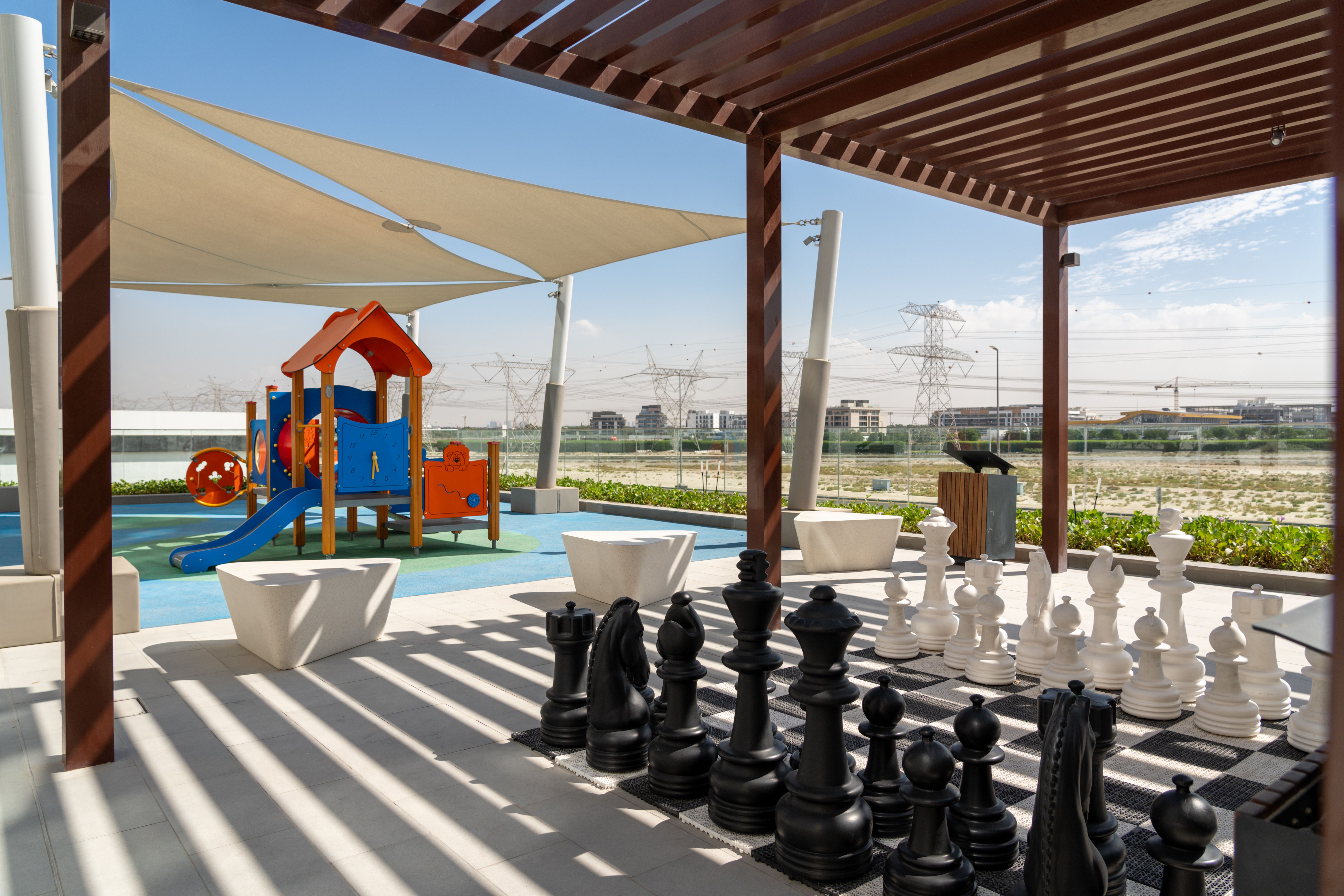 Outdoor Playground and Giant Chess Set in Dubai · Free Stock Photo