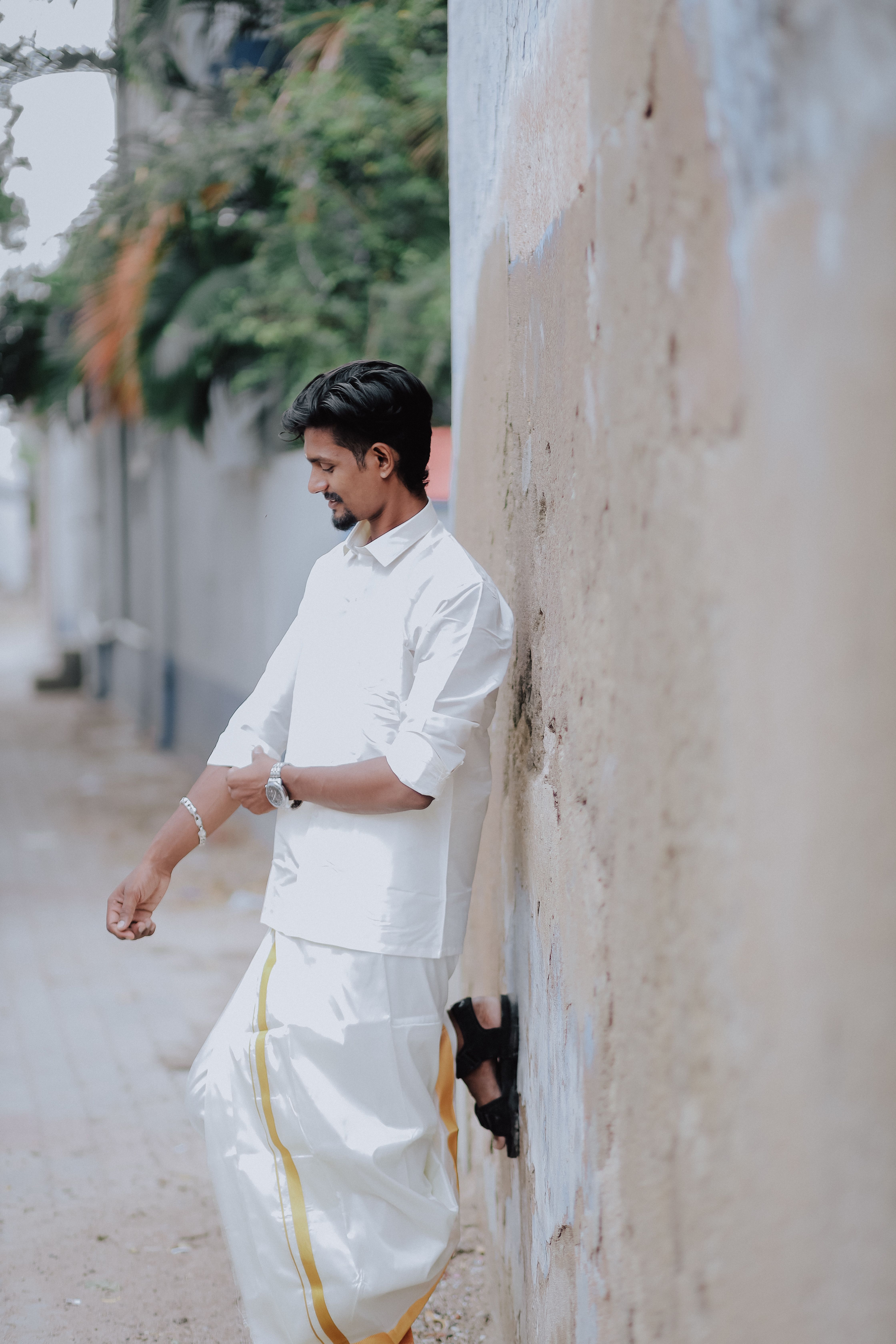 Traditional Indian Man in White Attire Outdoors · Free Stock Photo