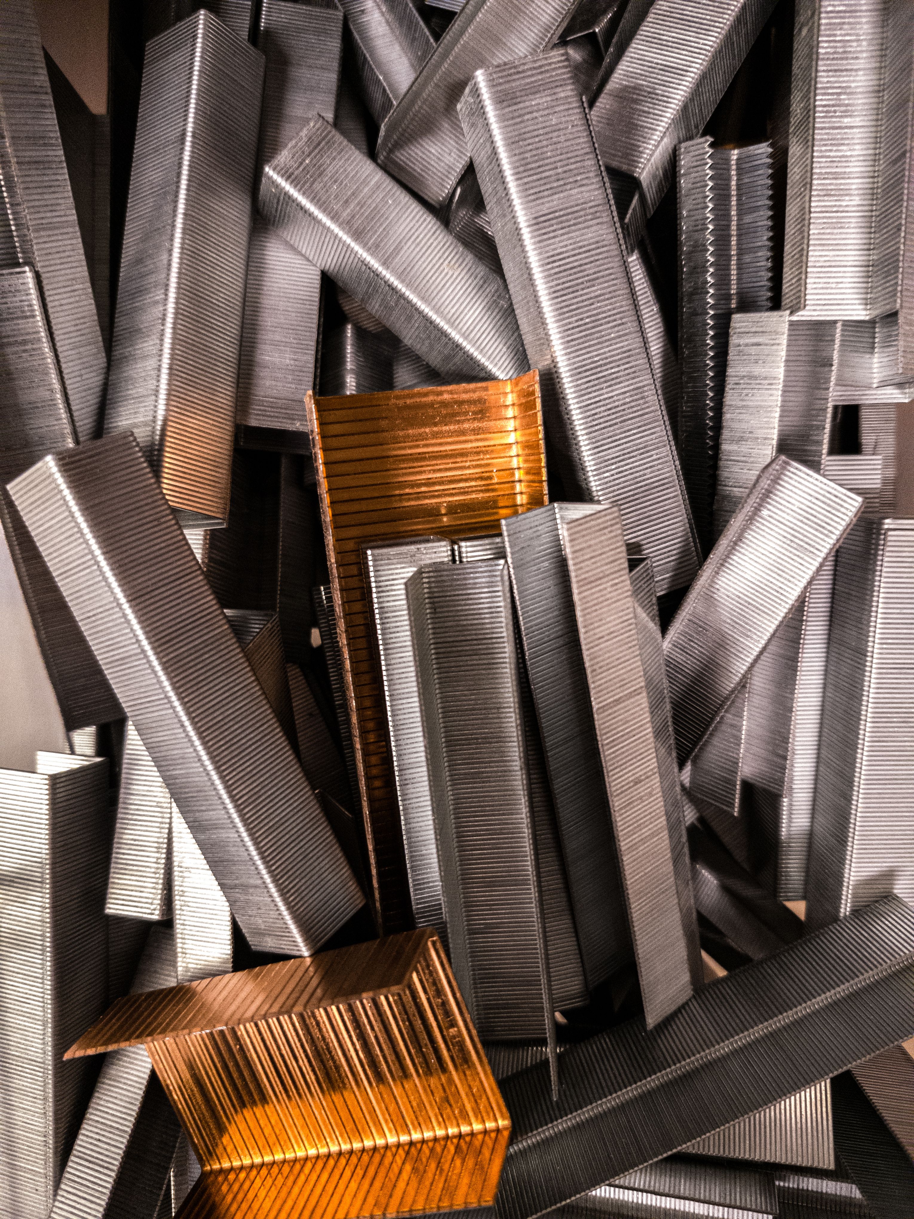 Industrial Metal Texture with Orange Accent · Free Stock Photo