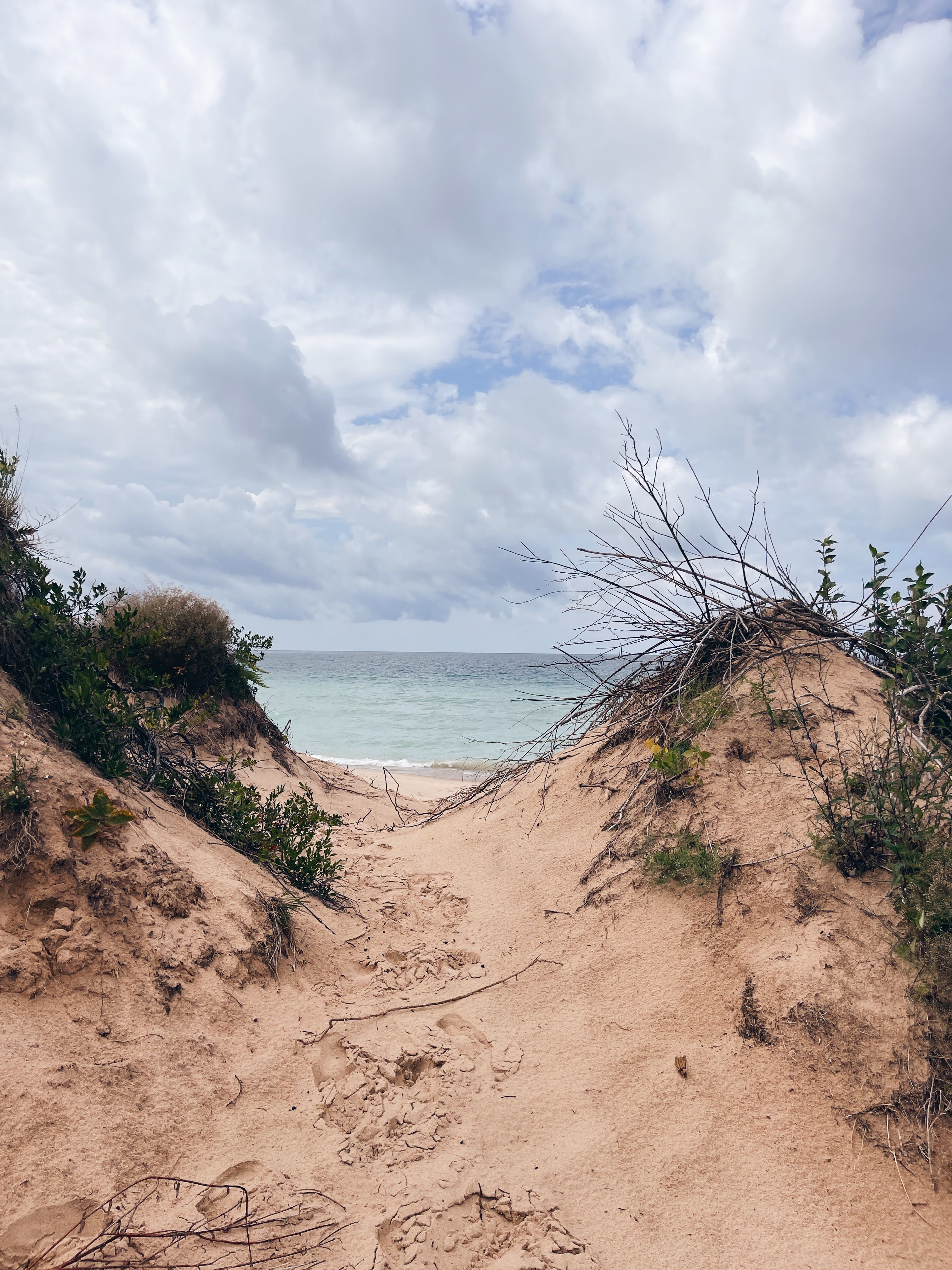 Sandy Dunes Leading to Lake Michigan Shoreline · Free Stock Photo