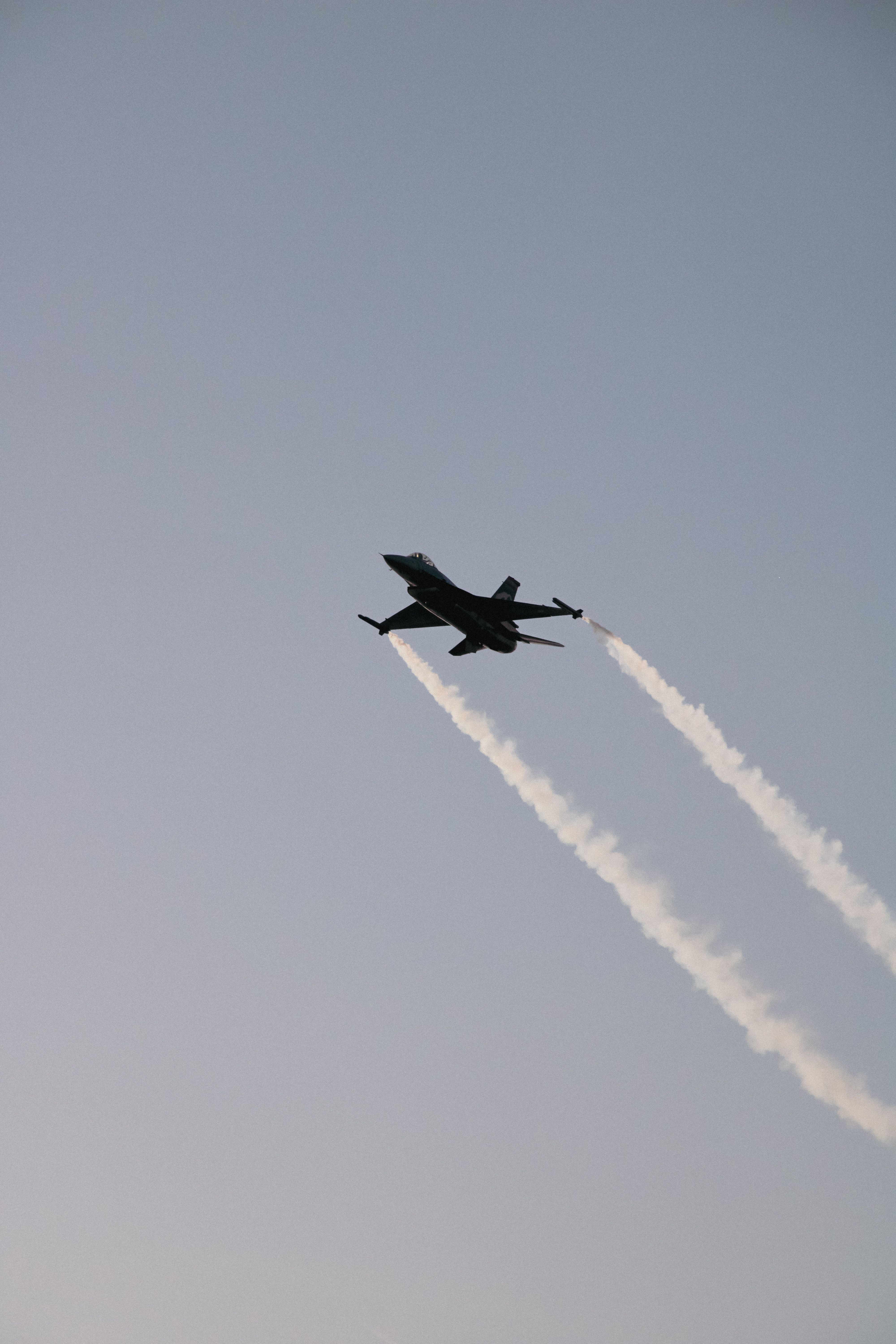 High-Speed Jet Flying in a Clear Sky · Free Stock Photo