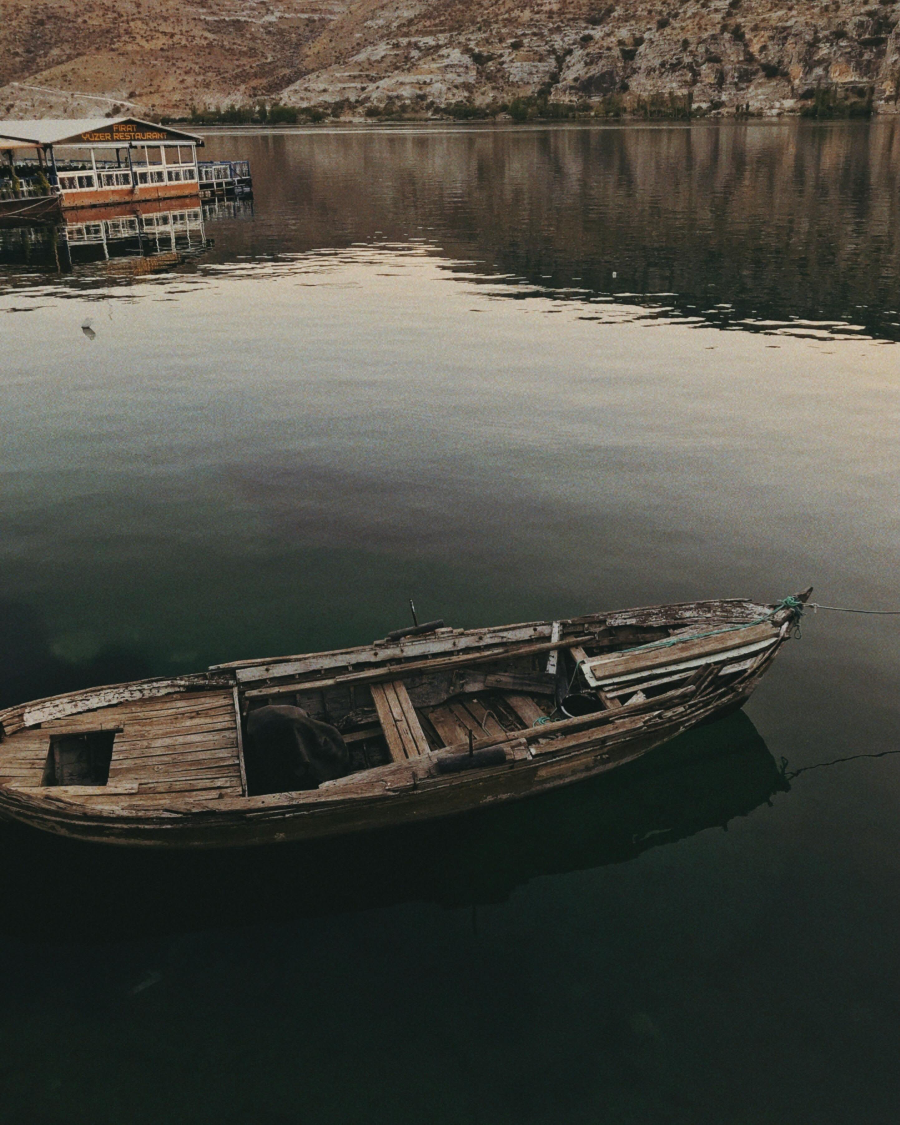 Rustic Wooden Boat on Euphrates River in Halfeti · Free Stock Photo