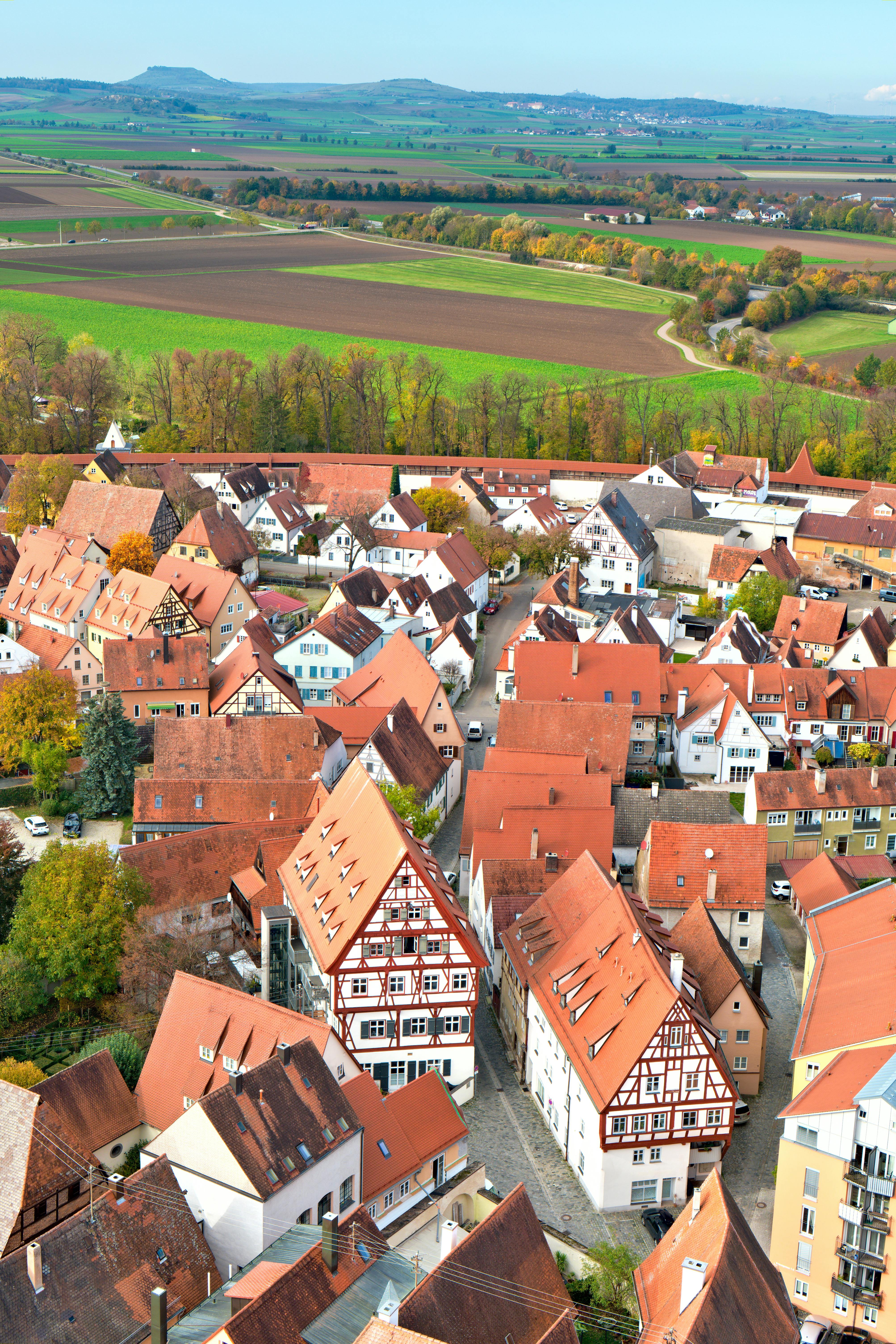 Aerial View of Nördlingen's Historic Architecture · Free Stock Photo