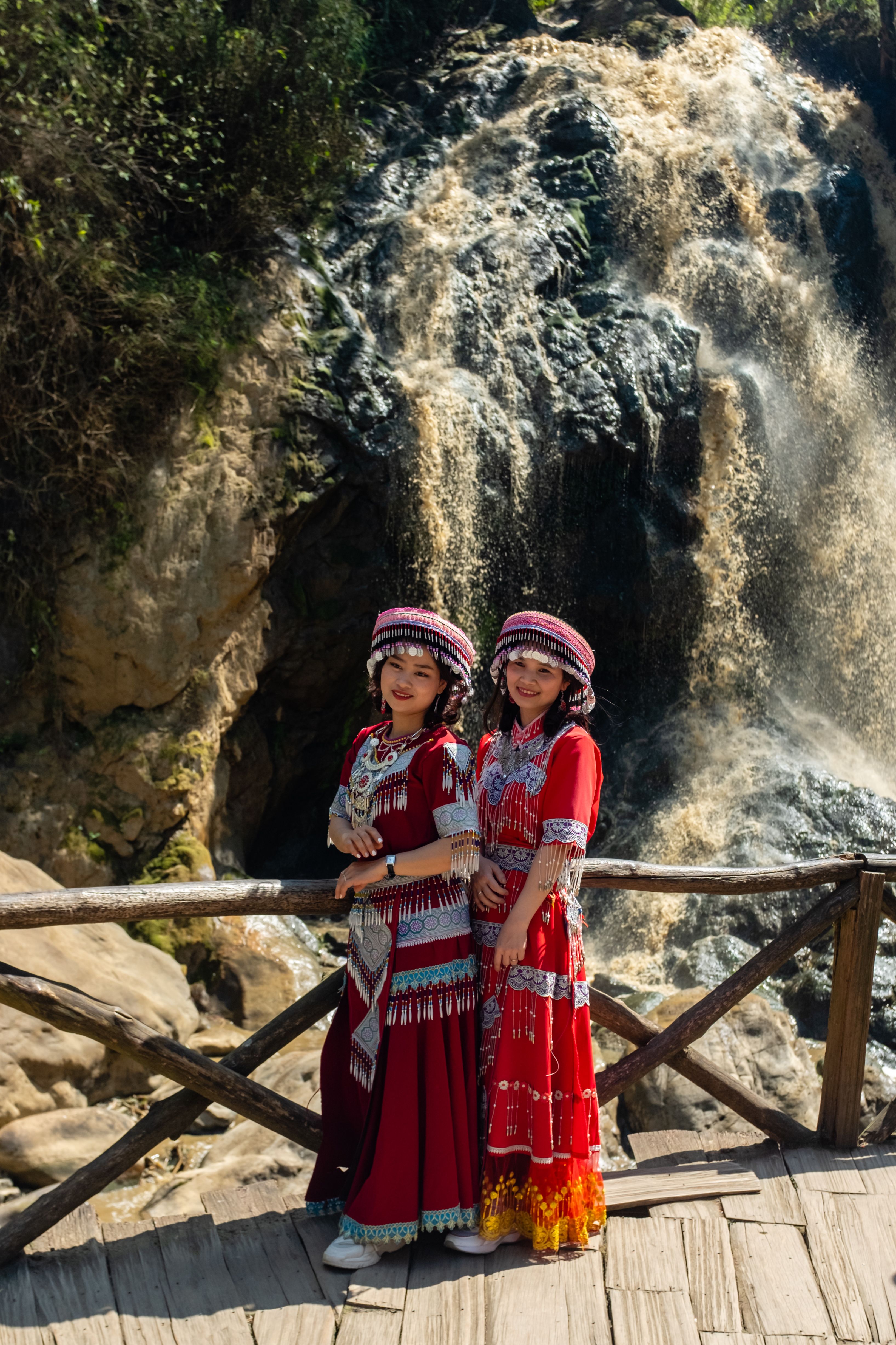 Traditional Hmong Attire by Vietnam Waterfall · Free Stock Photo