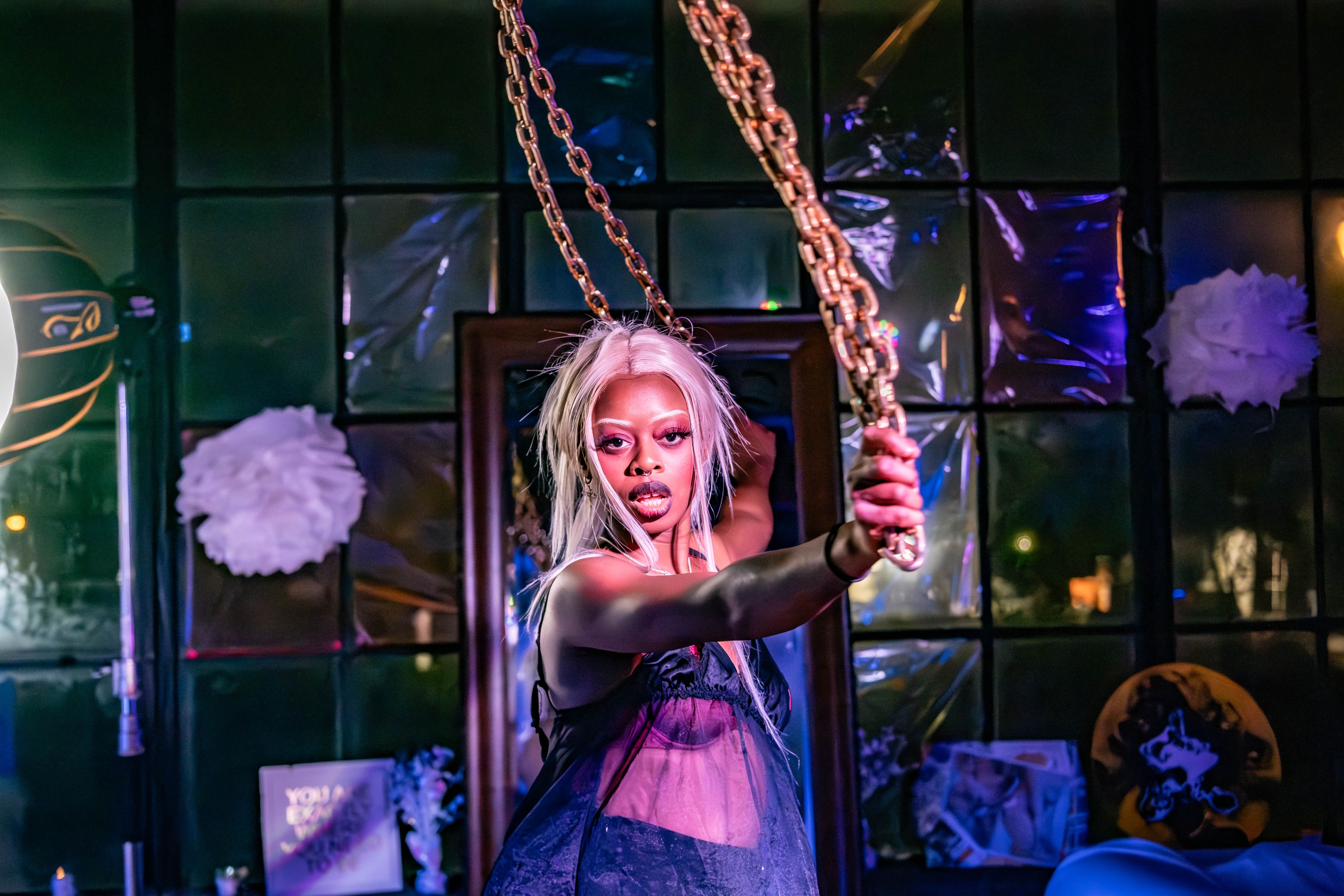 Artistic Portrait of Performer with Chains in Toronto Studio · Free ...