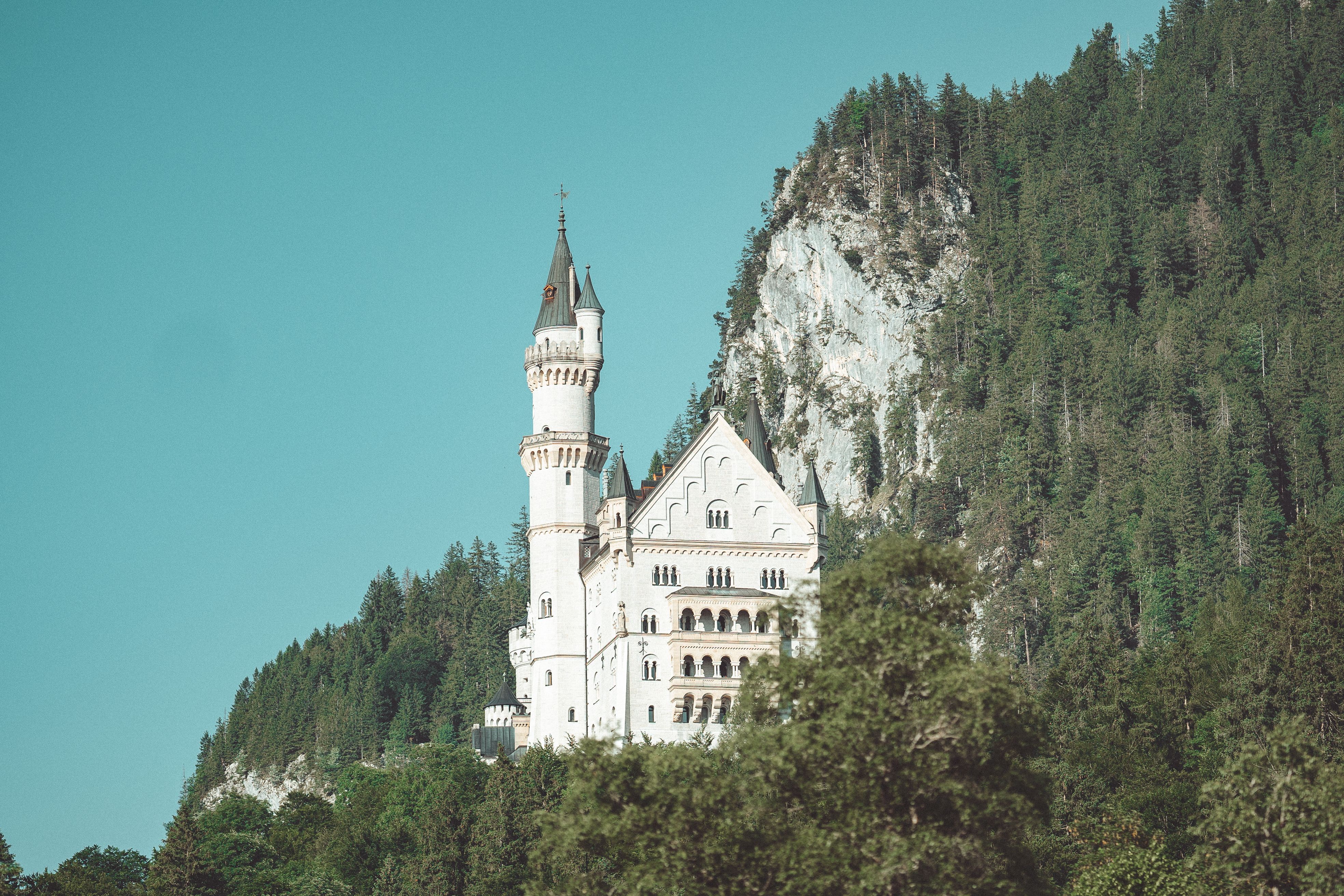 Neuschwanstein Castle in Bavarian Mountains · Free Stock Photo