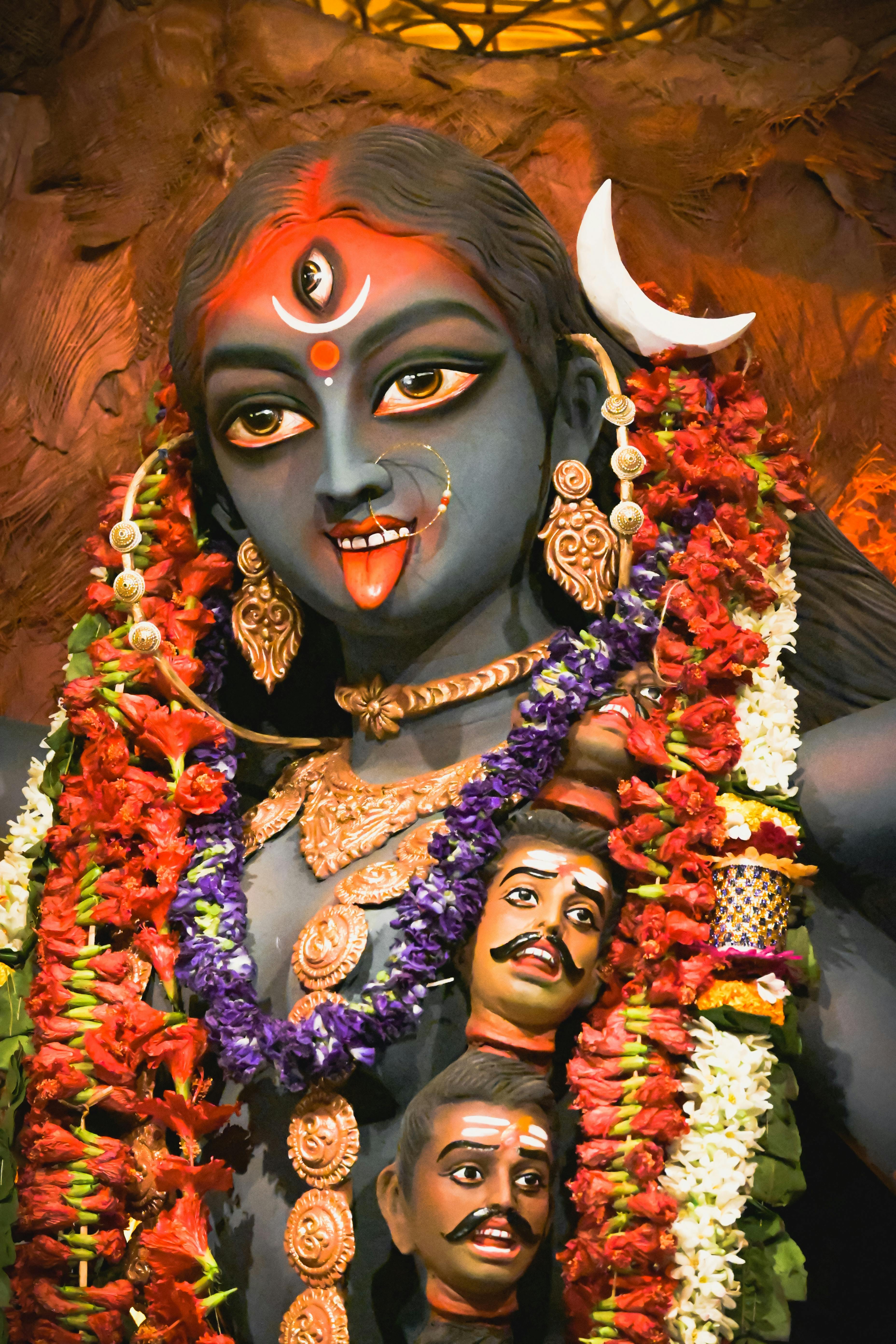 ídolo Vibrante Da Deusa Kali No Festival De Calcutá · Foto profissional ...