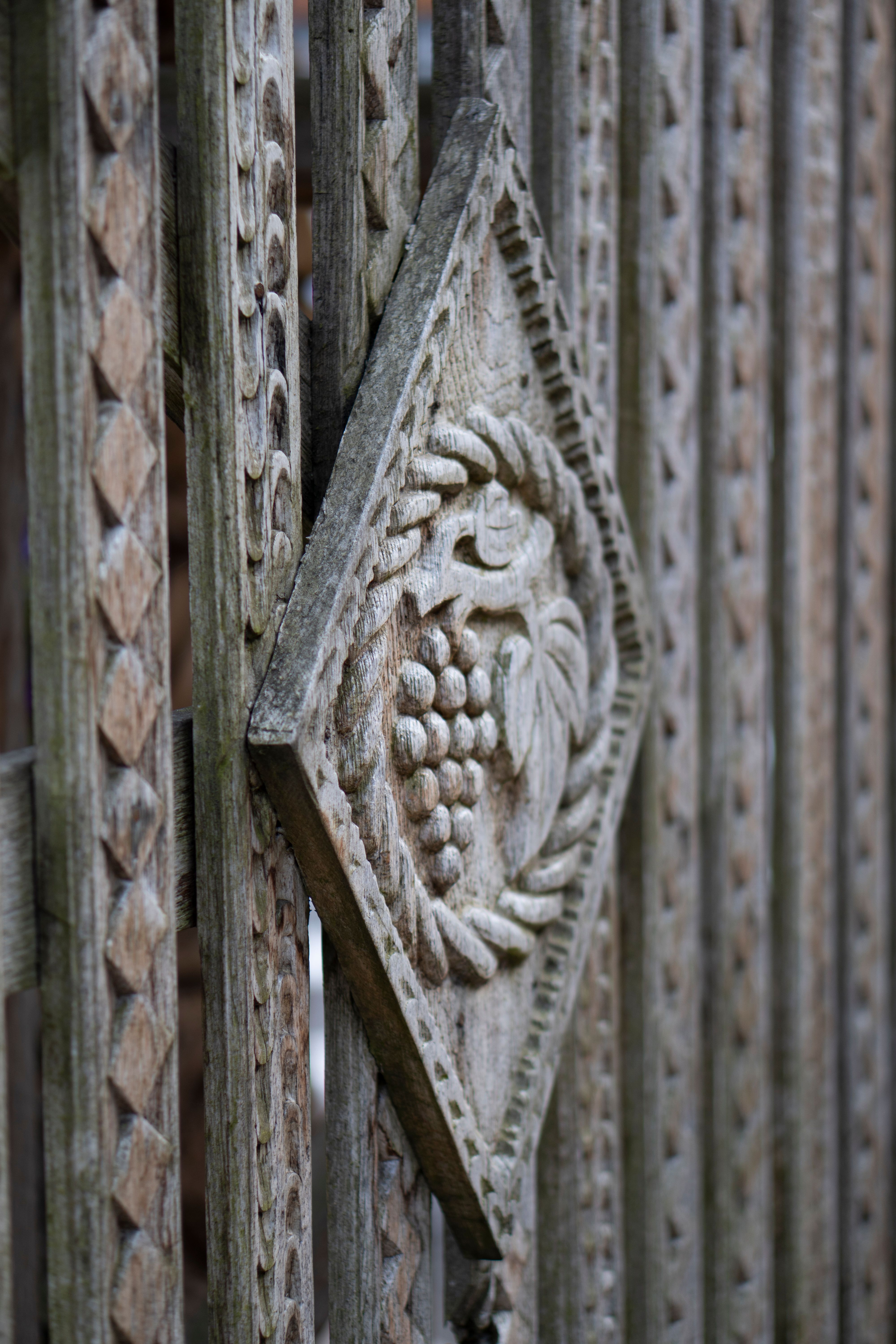 Intricately Carved Traditional Romanian Wooden Gate · Free Stock Photo