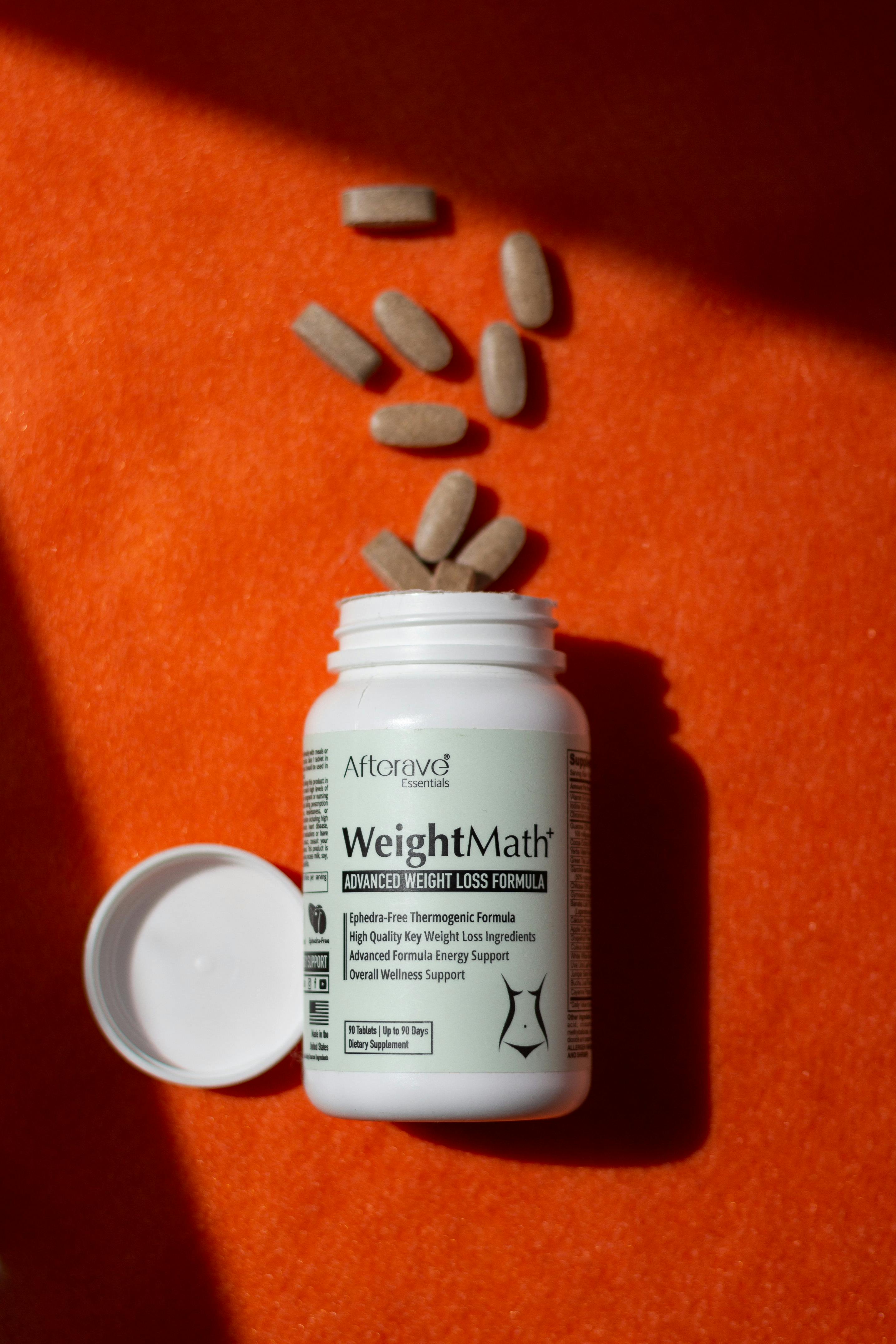 Weight Loss Supplement with Capsules on Orange Background · Free Stock Photo