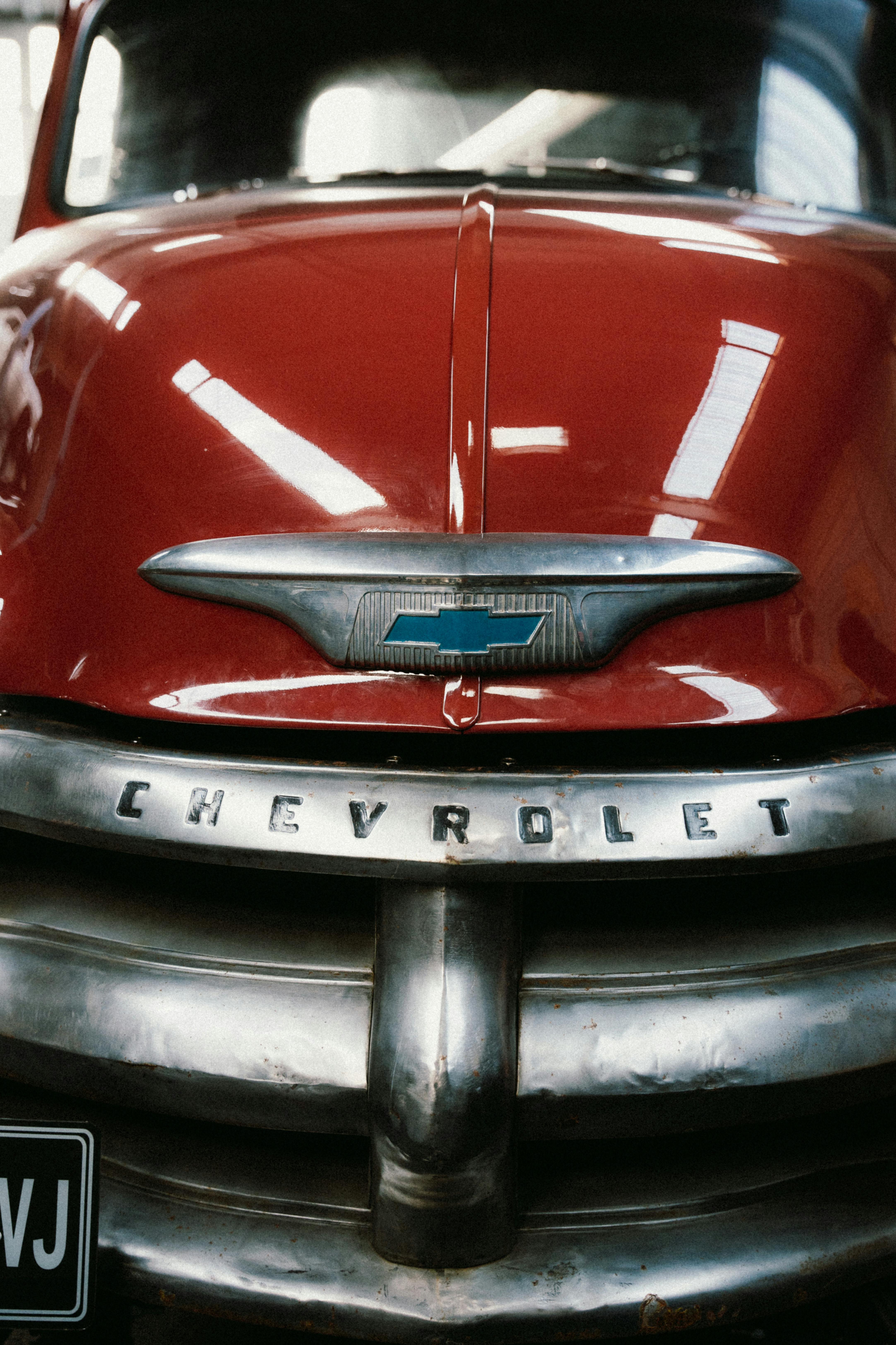 Classic Chevrolet Vintage Car Front Close-Up · Free Stock Photo