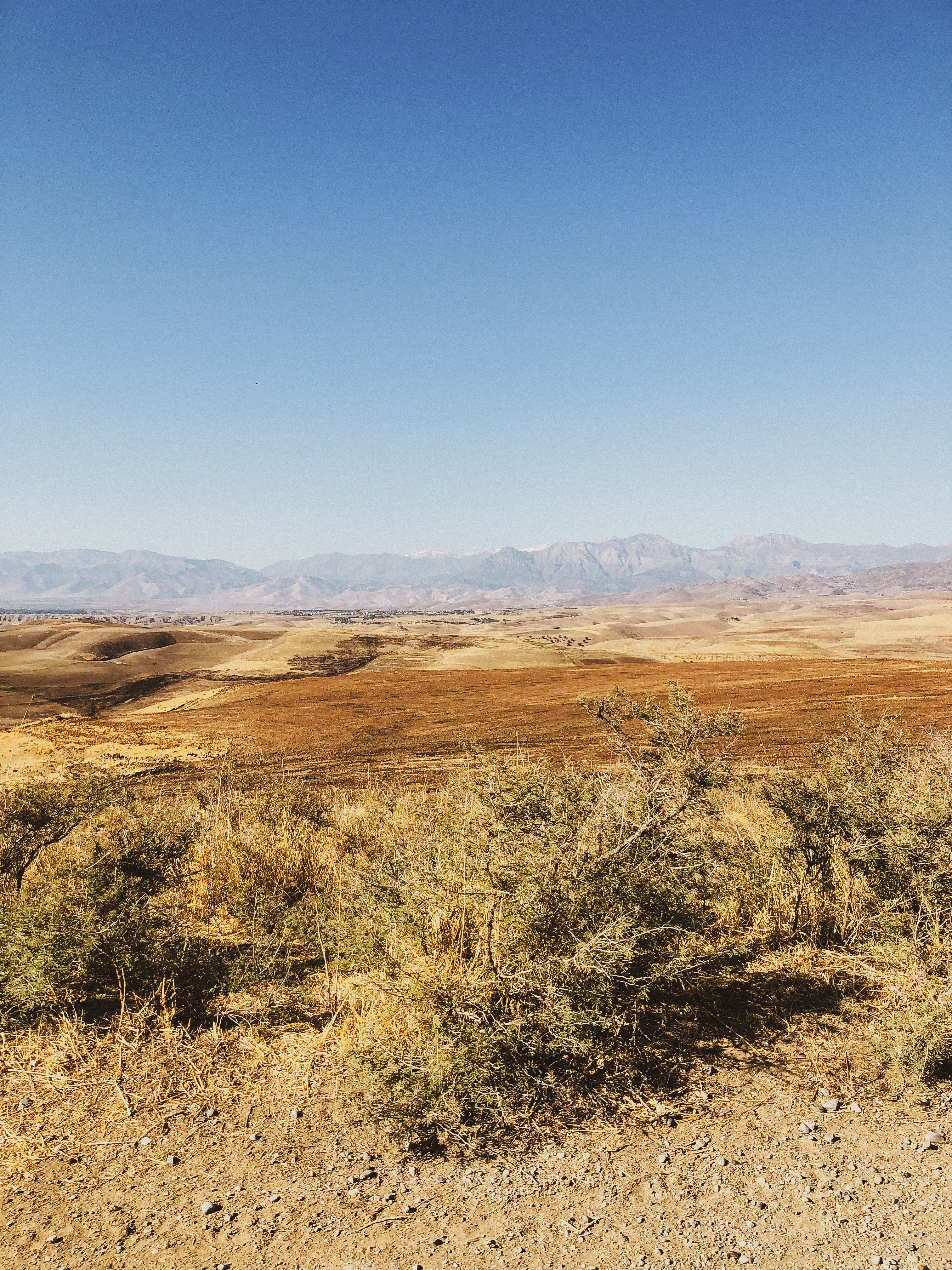 Expansive Desert Landscape with Distant Mountains · Free Stock Photo
