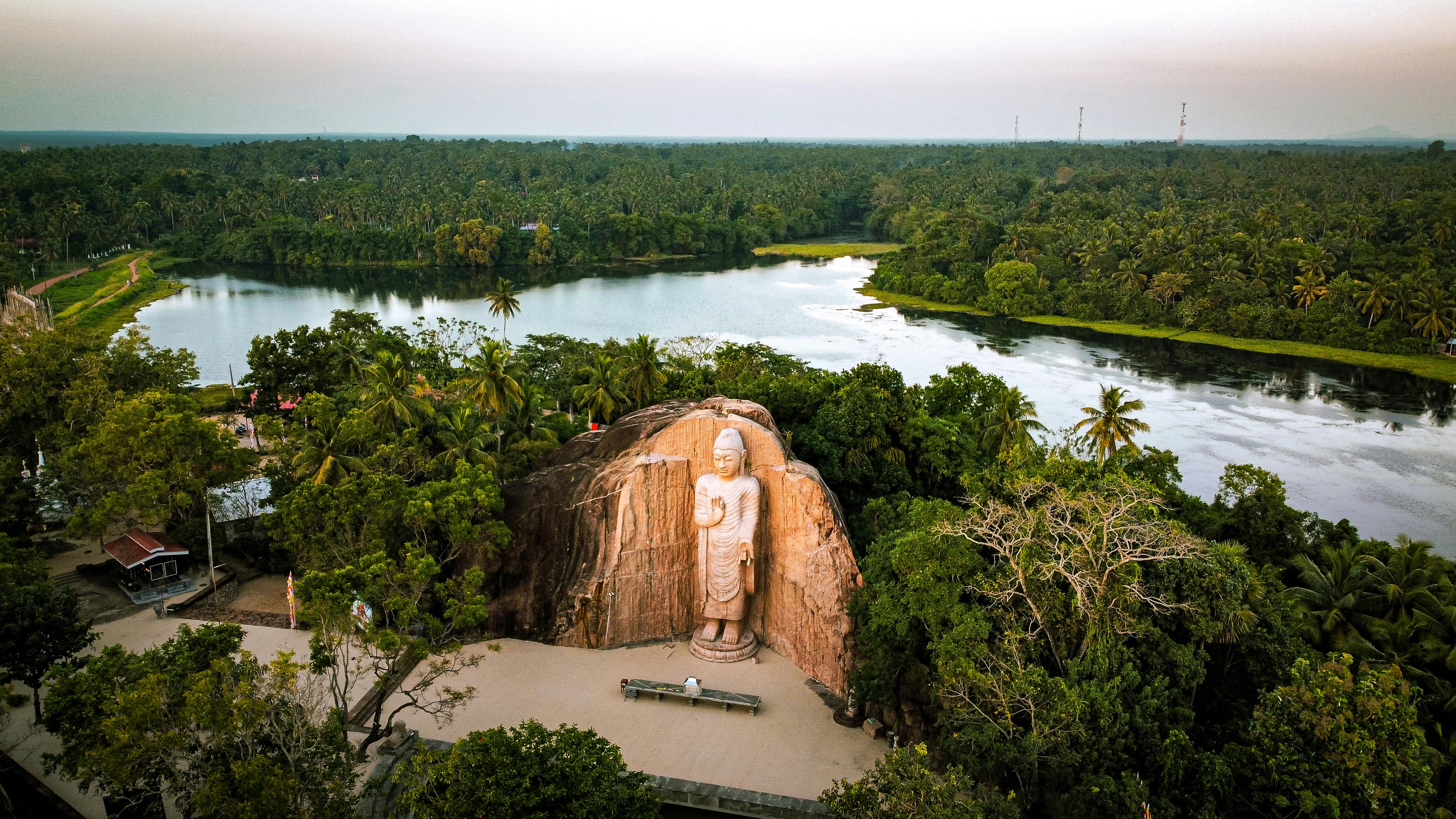 Aerial View of Avukana Buddha Statue in Sri Lanka · Free Stock Photo