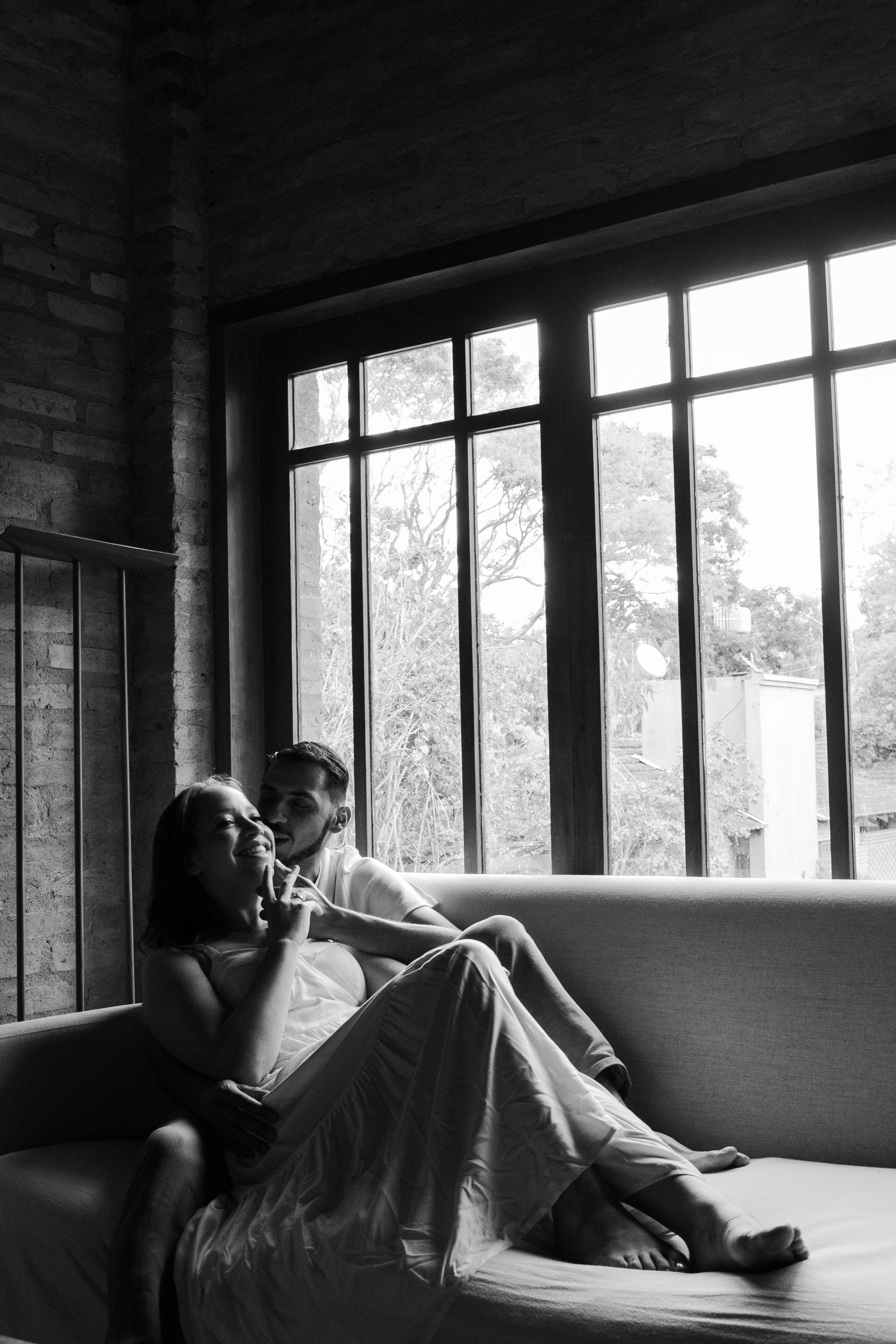 Romantic Black and White Couple Portrait in São Paulo · Free Stock Photo