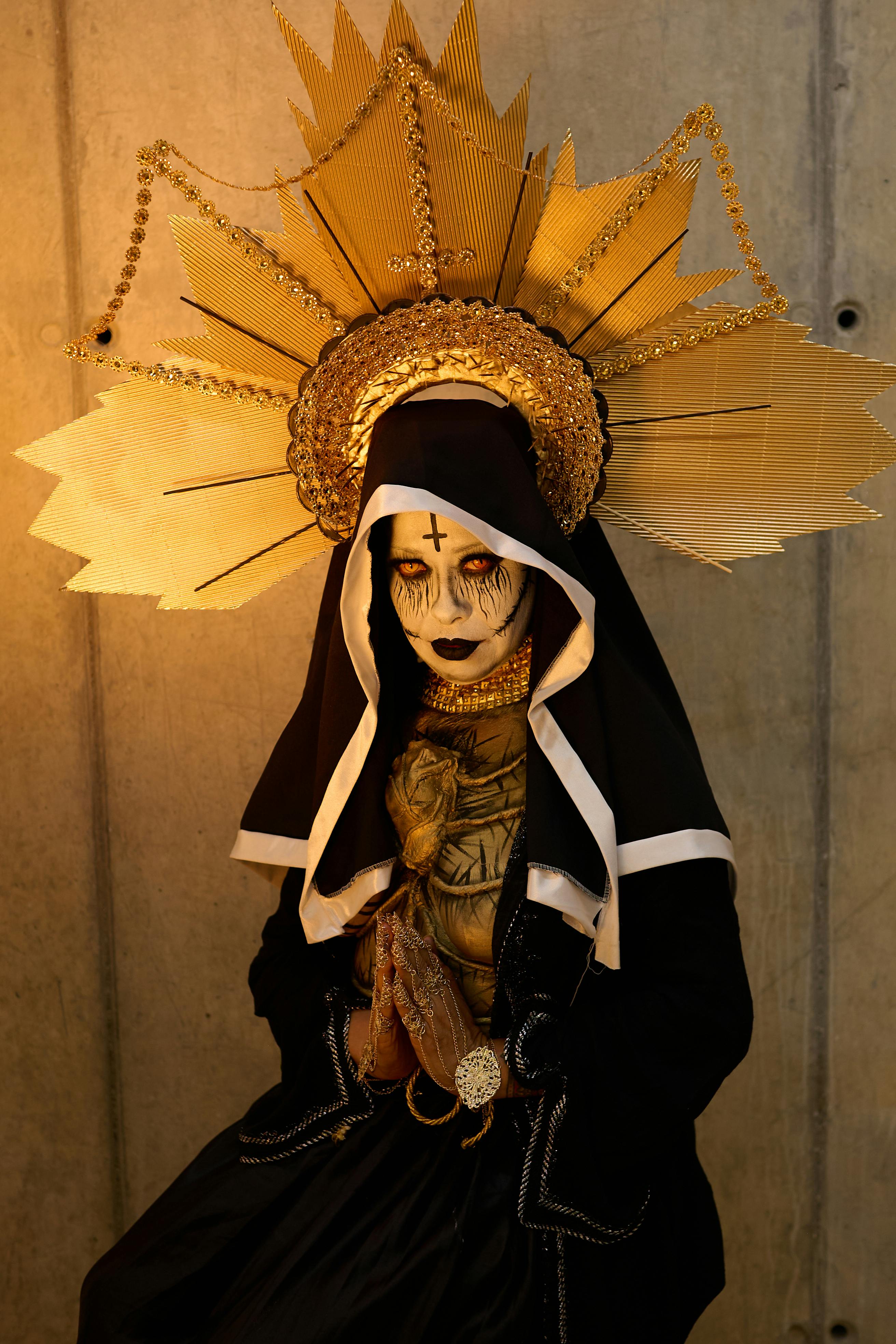 Ethereal Gothic Costume Portrait with Halo · Free Stock Photo