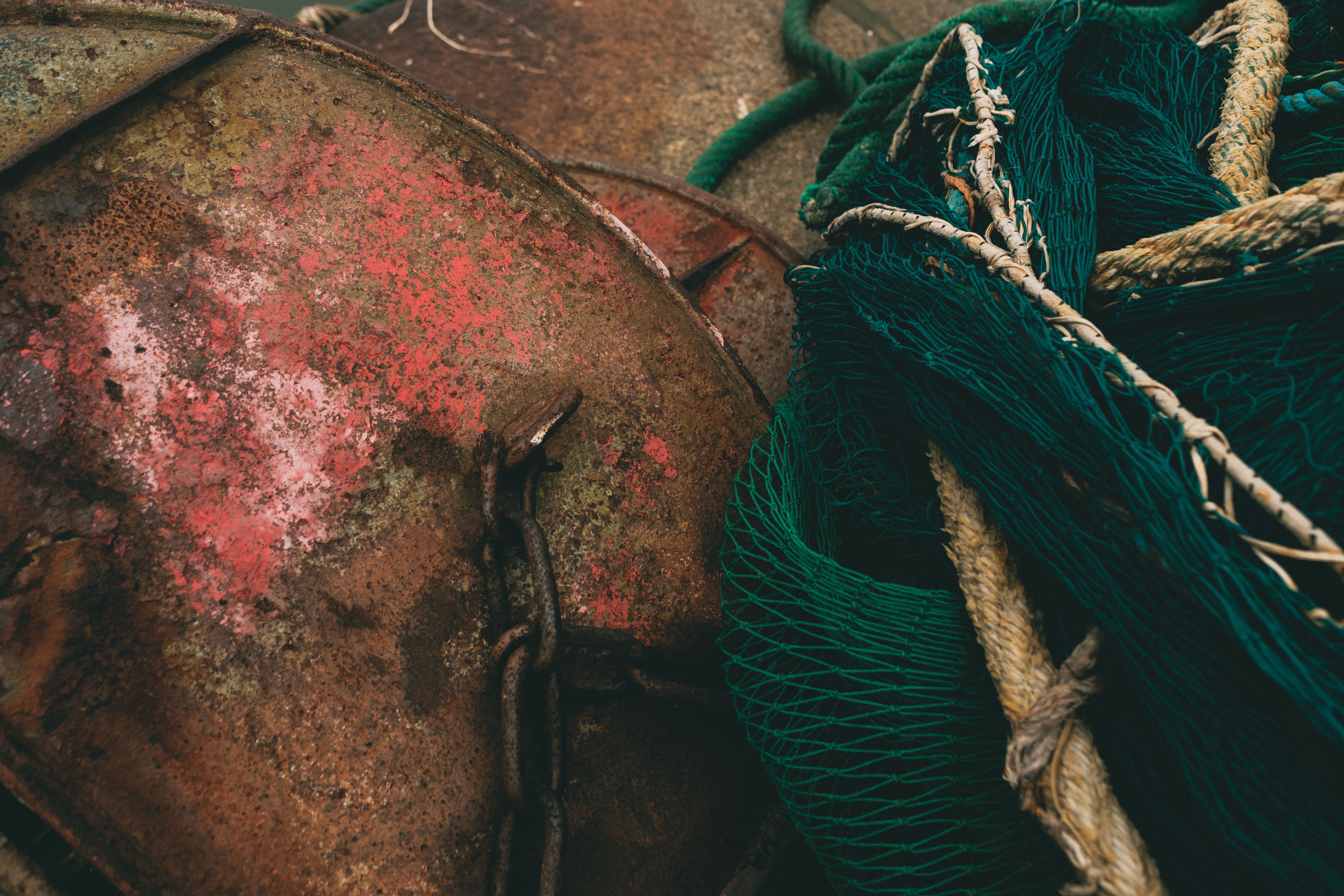 Rusty Fishing Gear and Nets Close-Up · Free Stock Photo