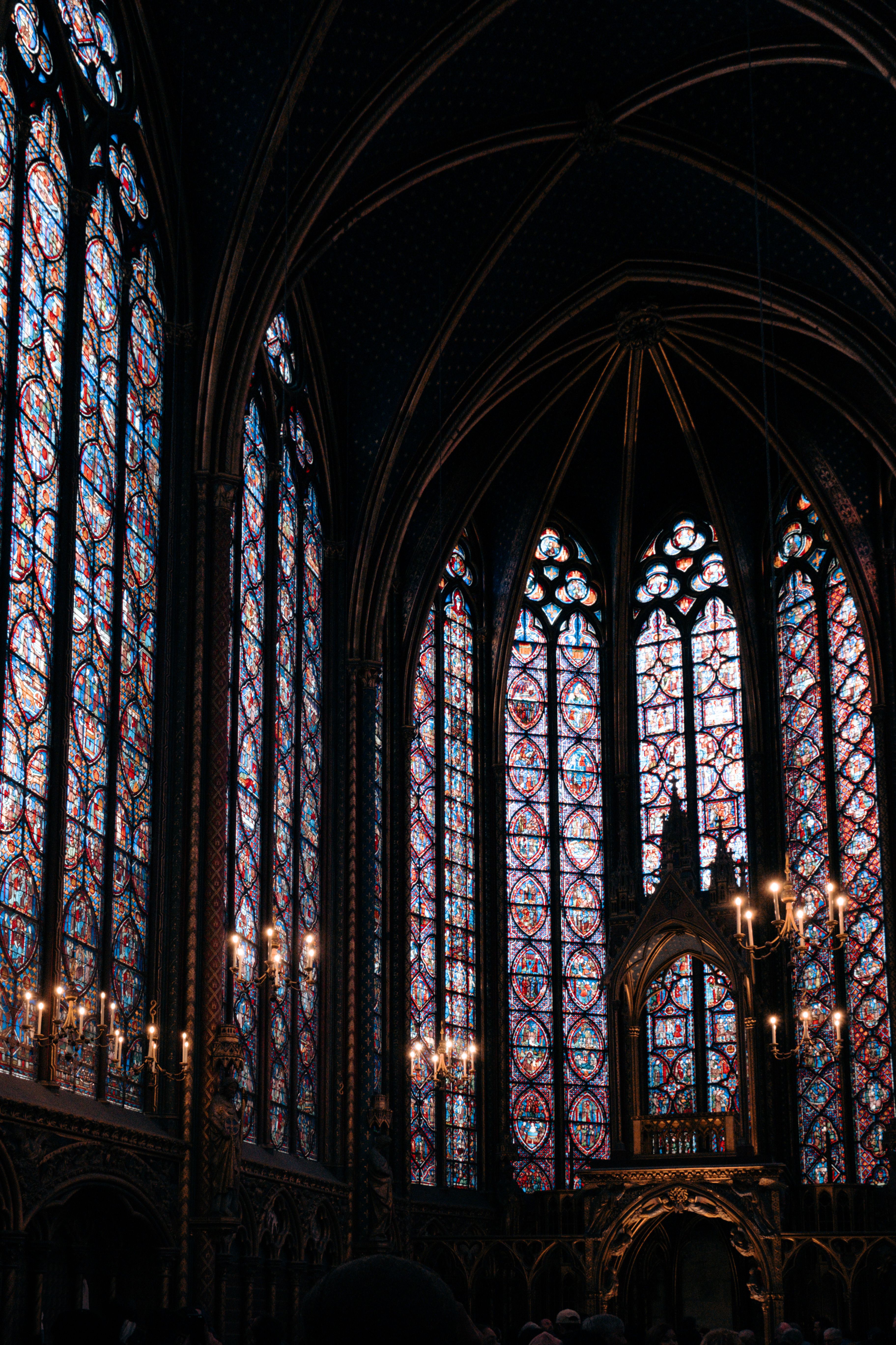 Stunning Gothic Cathedral Stained Glass Interior · Free Stock Photo