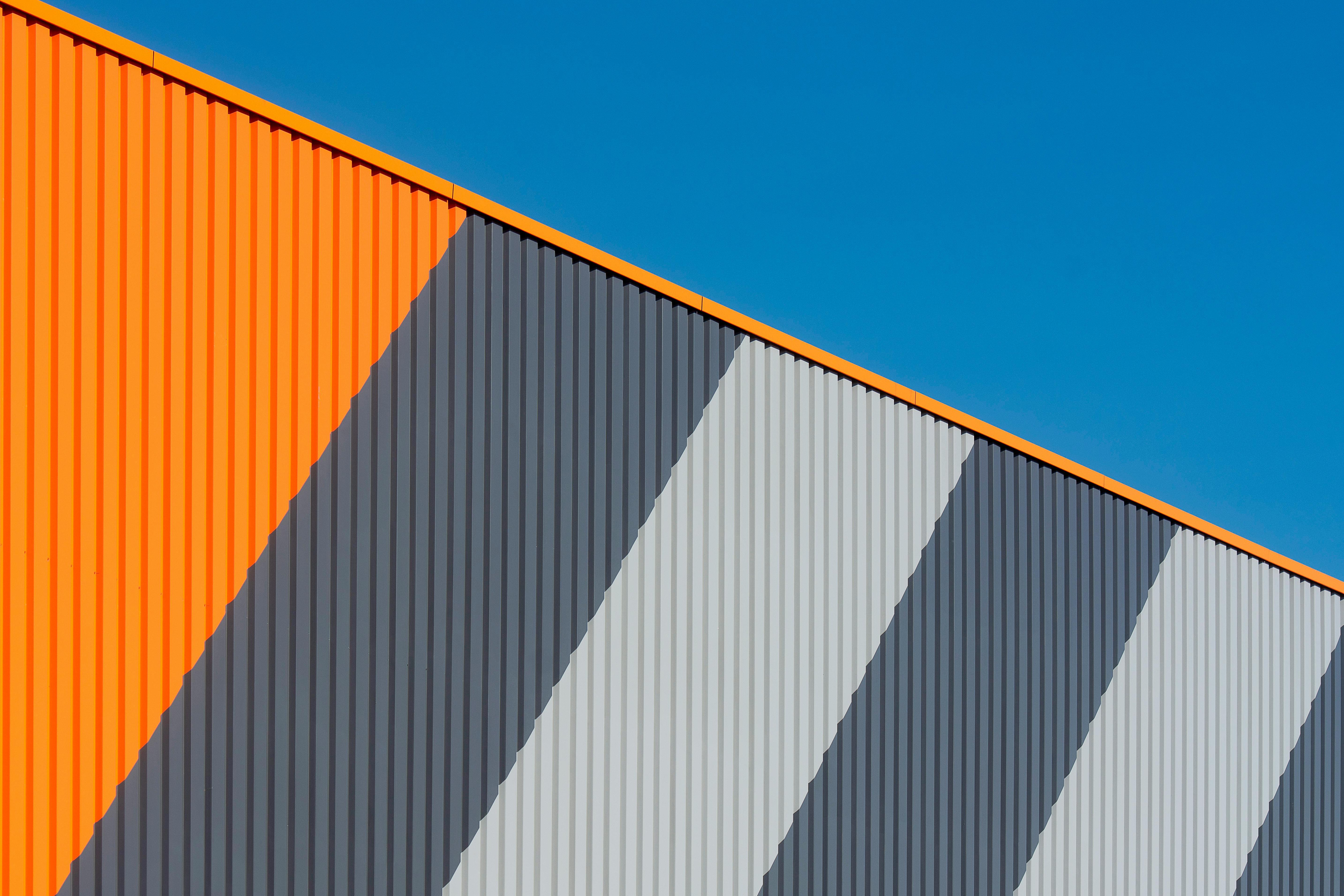 Colorful Industrial Facade with Stripes · Free Stock Photo