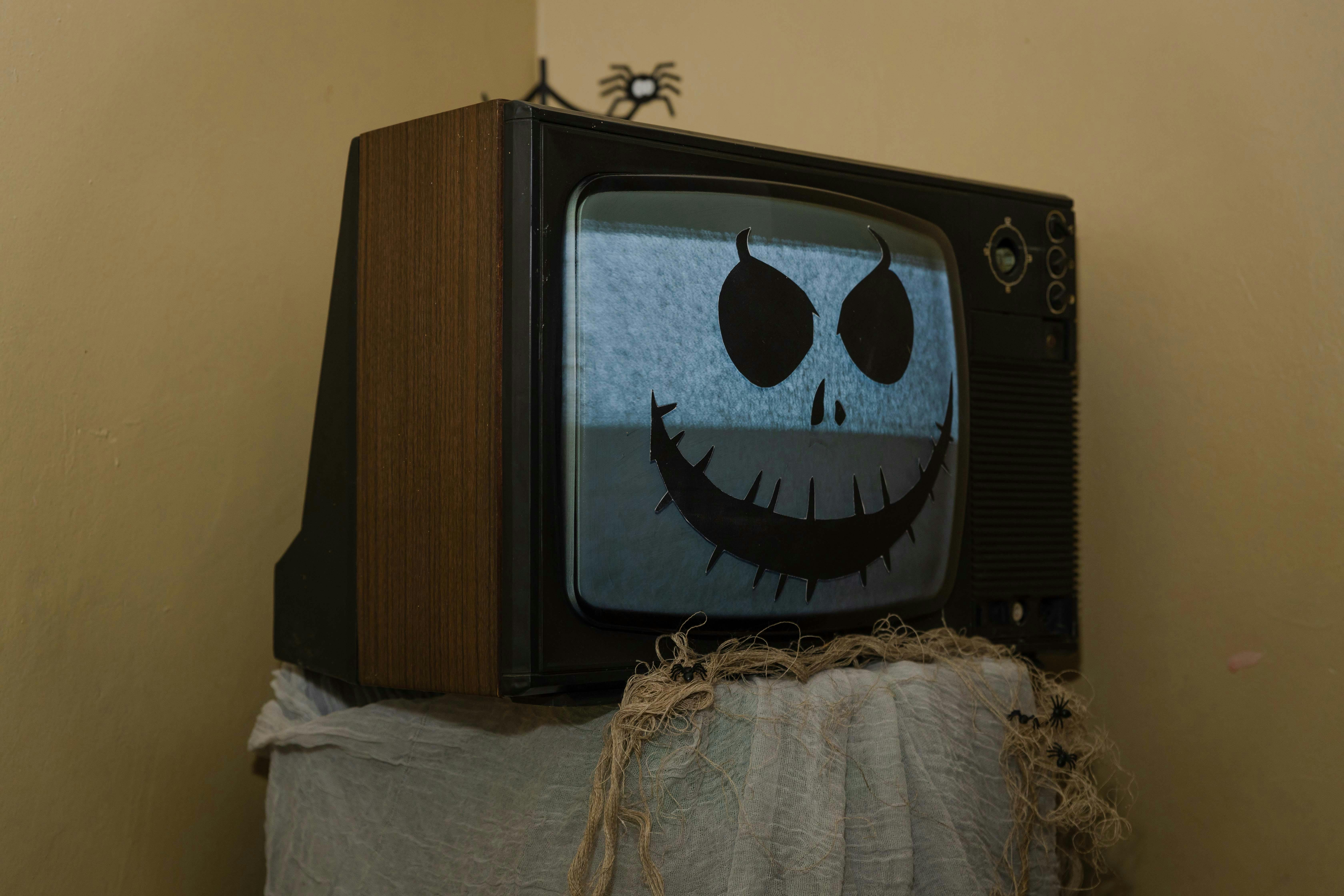 Vintage TV with Halloween Decoration · Free Stock Photo