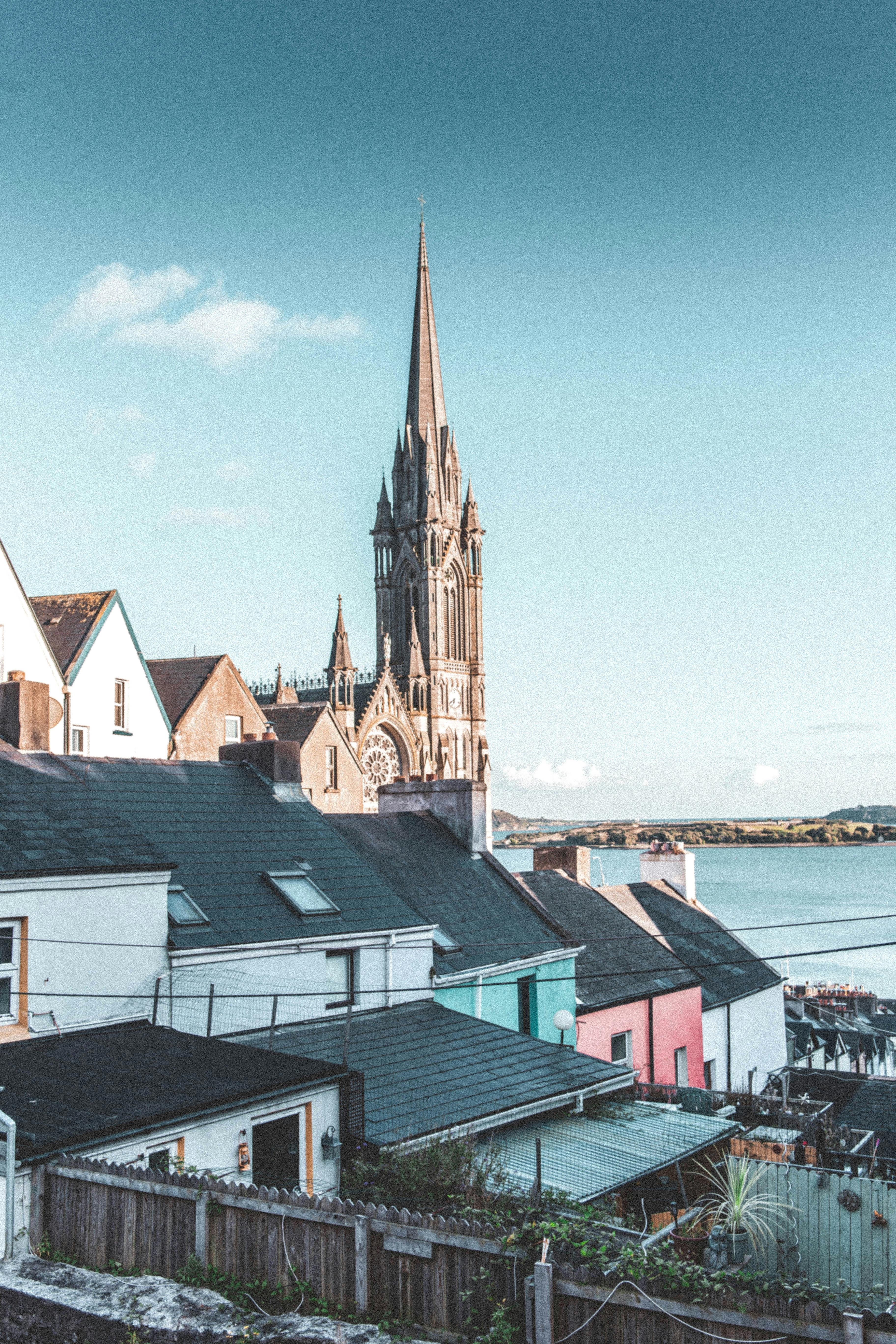 St. Colman's Cathedral Over Cobh Waterfront Views · Free Stock Photo