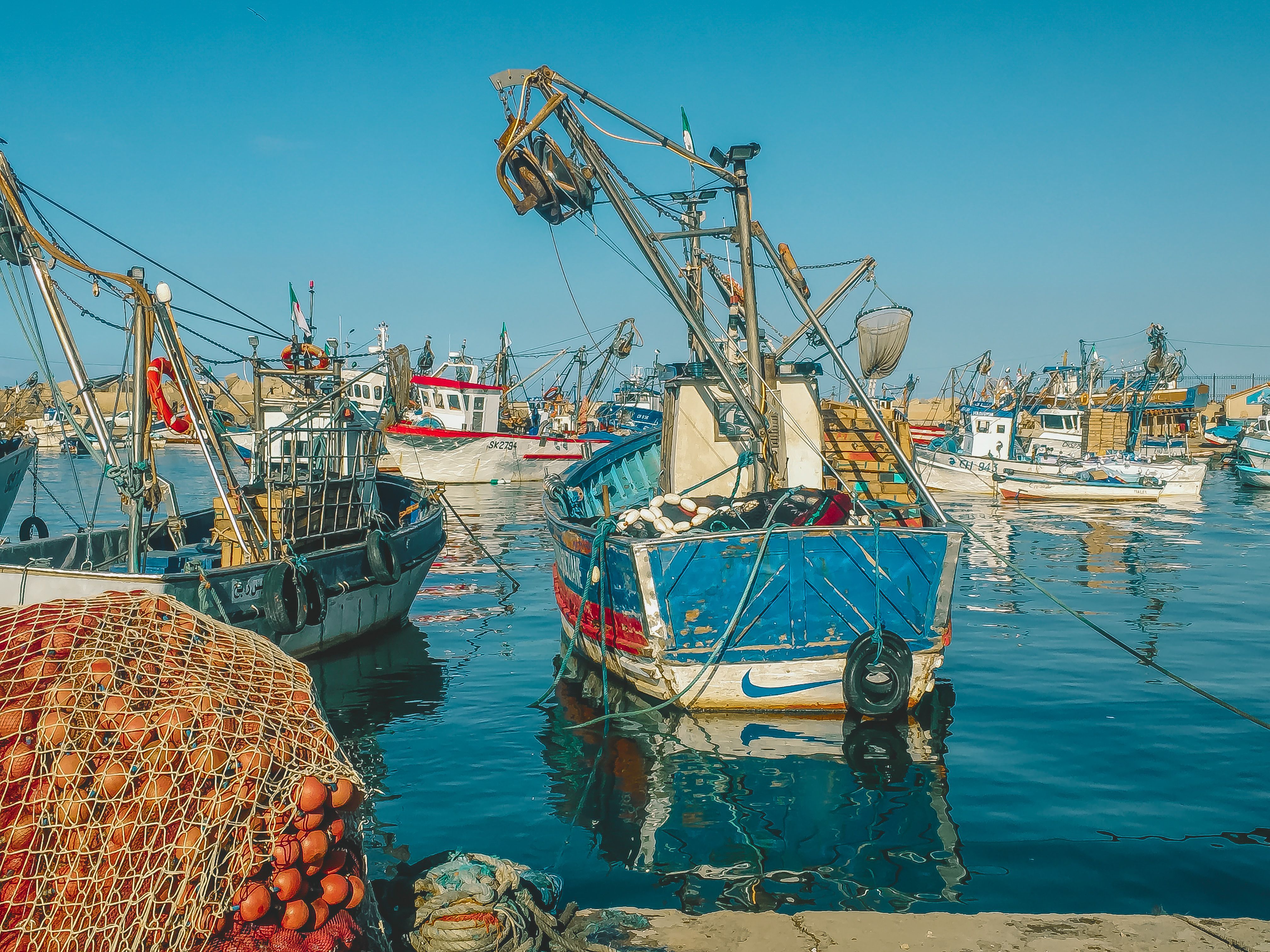 Colorful Fishing Boats at Bouharoun Harbor, Algeria · Free Stock Photo