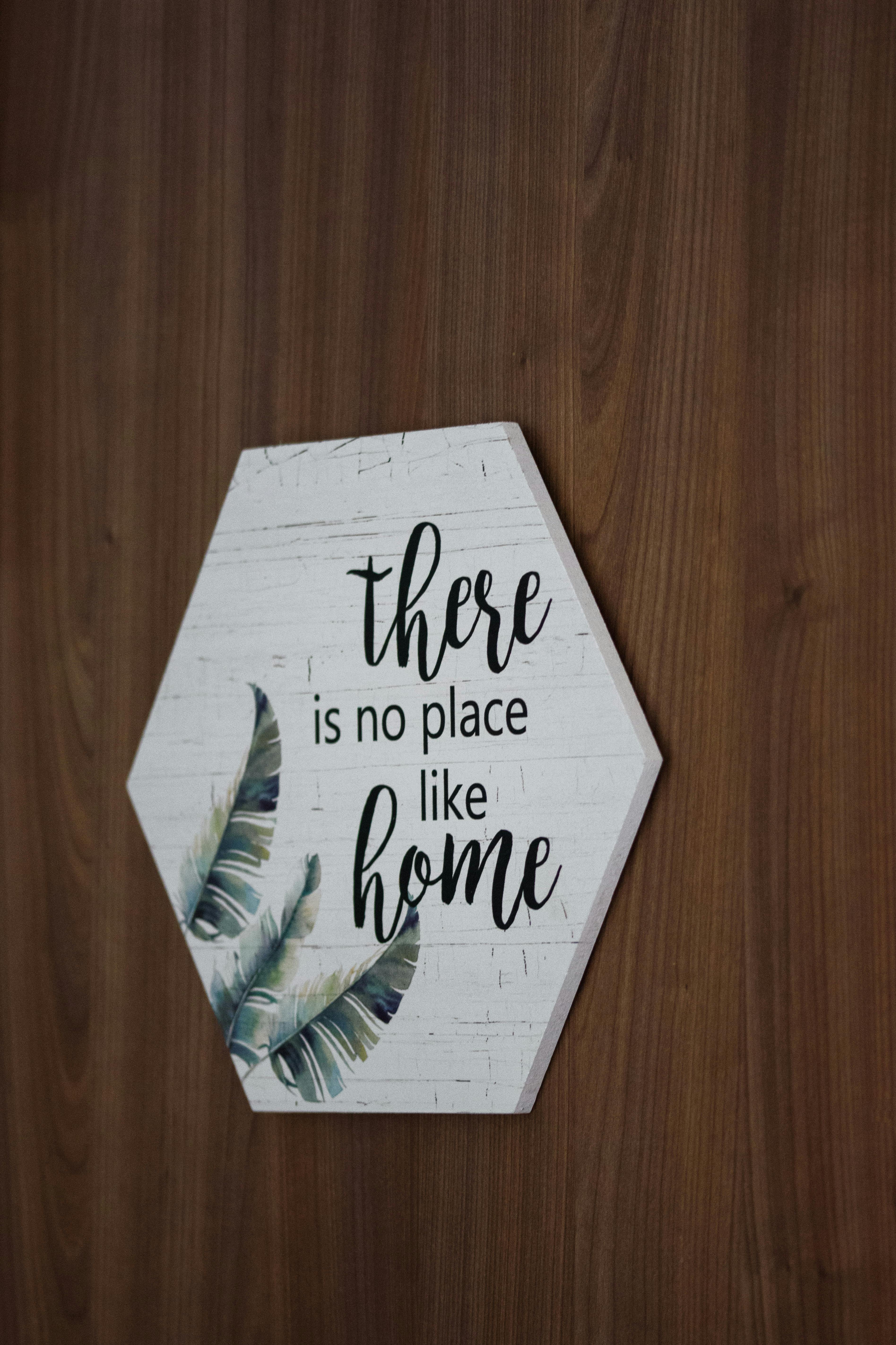 Hexagonal Home Decor Sign with Inspirational Quote · Free Stock Photo