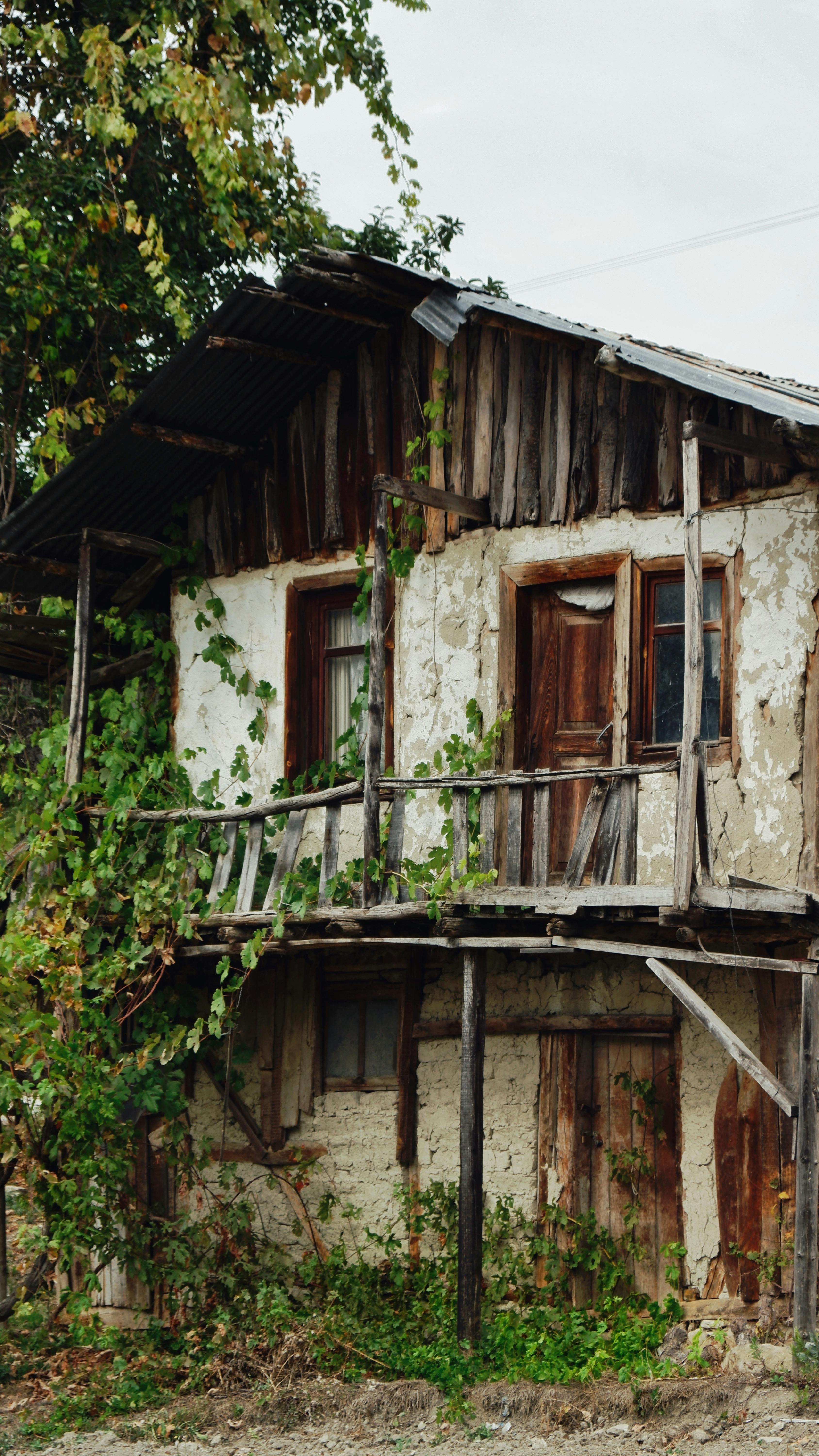 Rustic Abandoned Cottage Overgrown with Ivy · Free Stock Photo