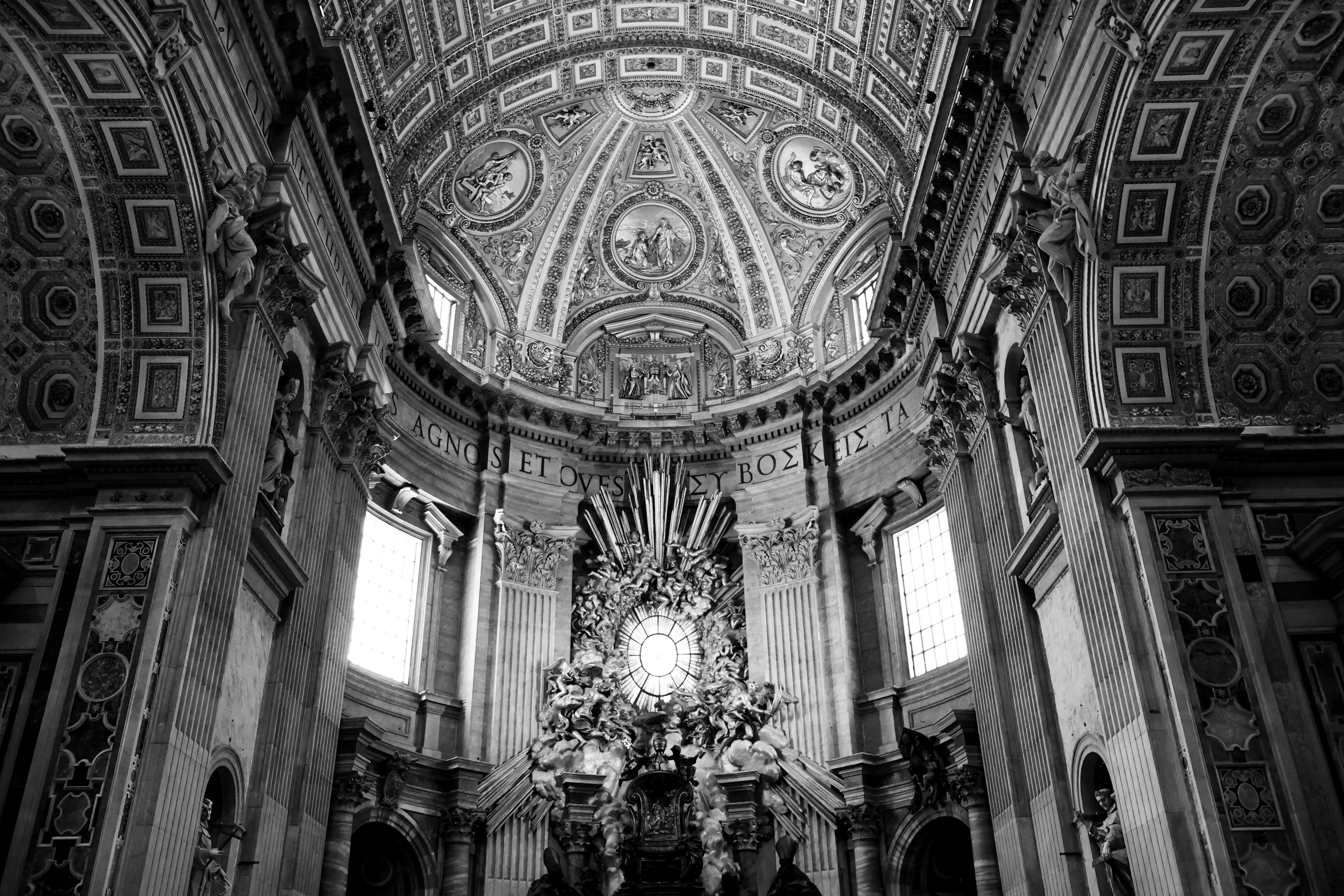 Stunning Black and White Photo of Vatican Interior · Free Stock Photo